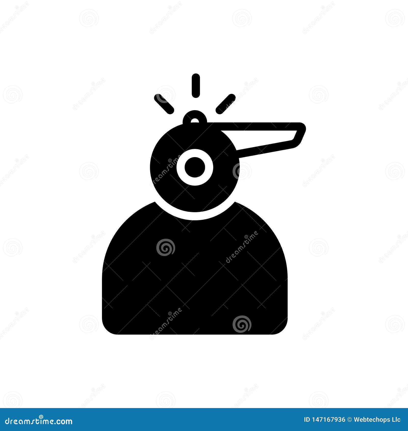 Black Solid Icon for Whistleblower, Liability and Whistle Stock Vector ...