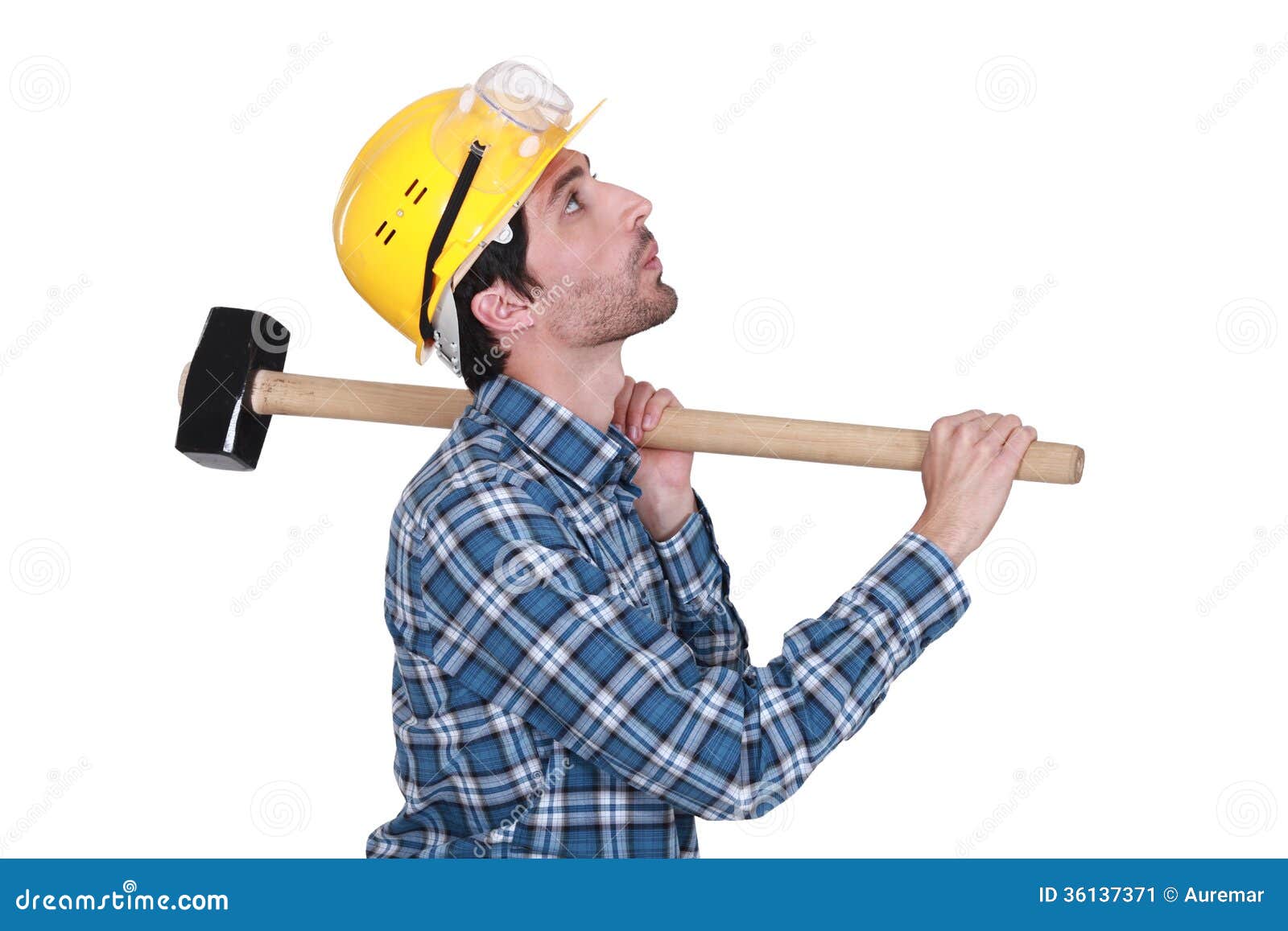 Whistling Construction Worker Stock Image - Image of whistle, crew ...