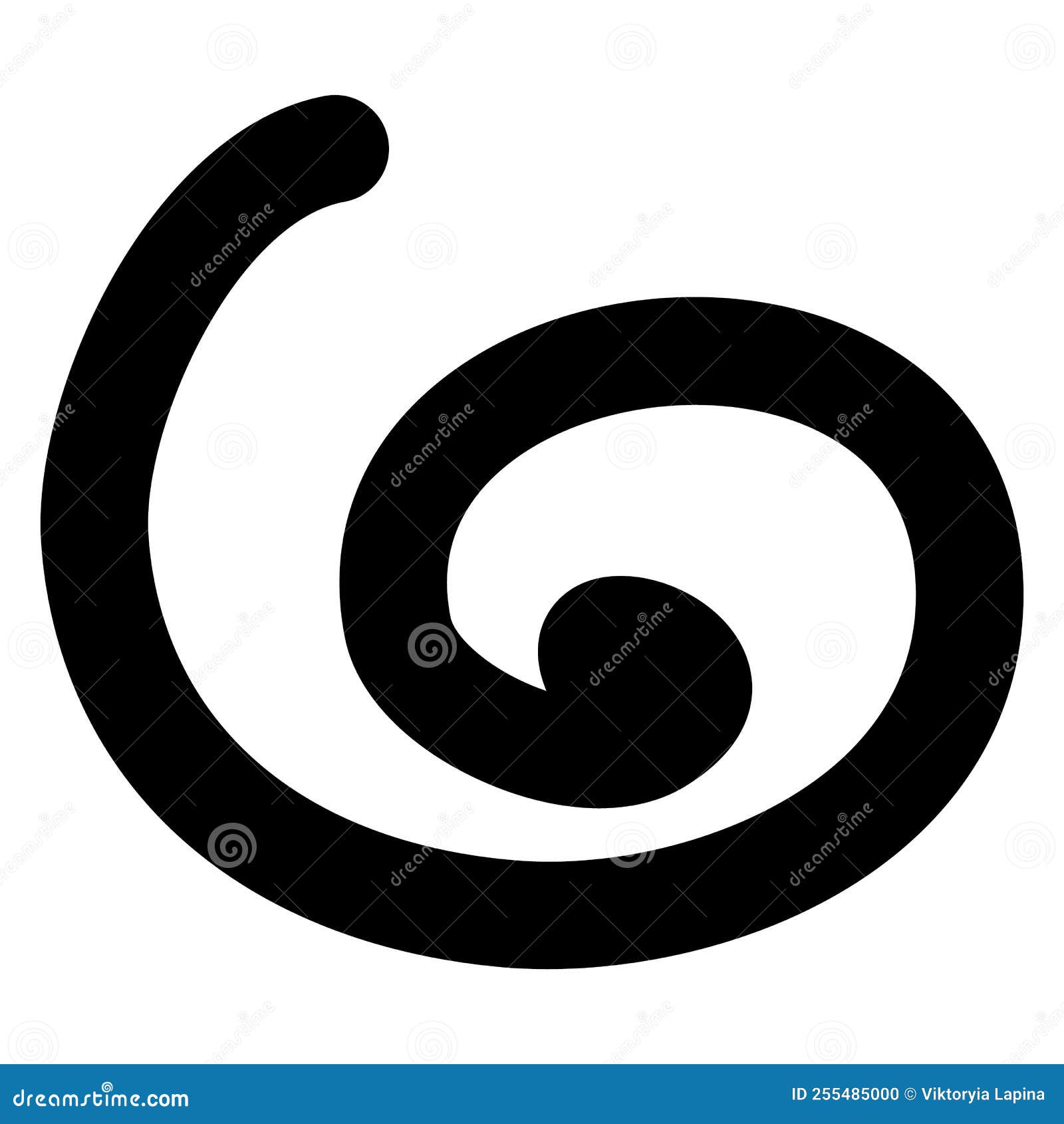 Whistling Curl Silhouette in Black Vector Illustration. Stock Vector ...