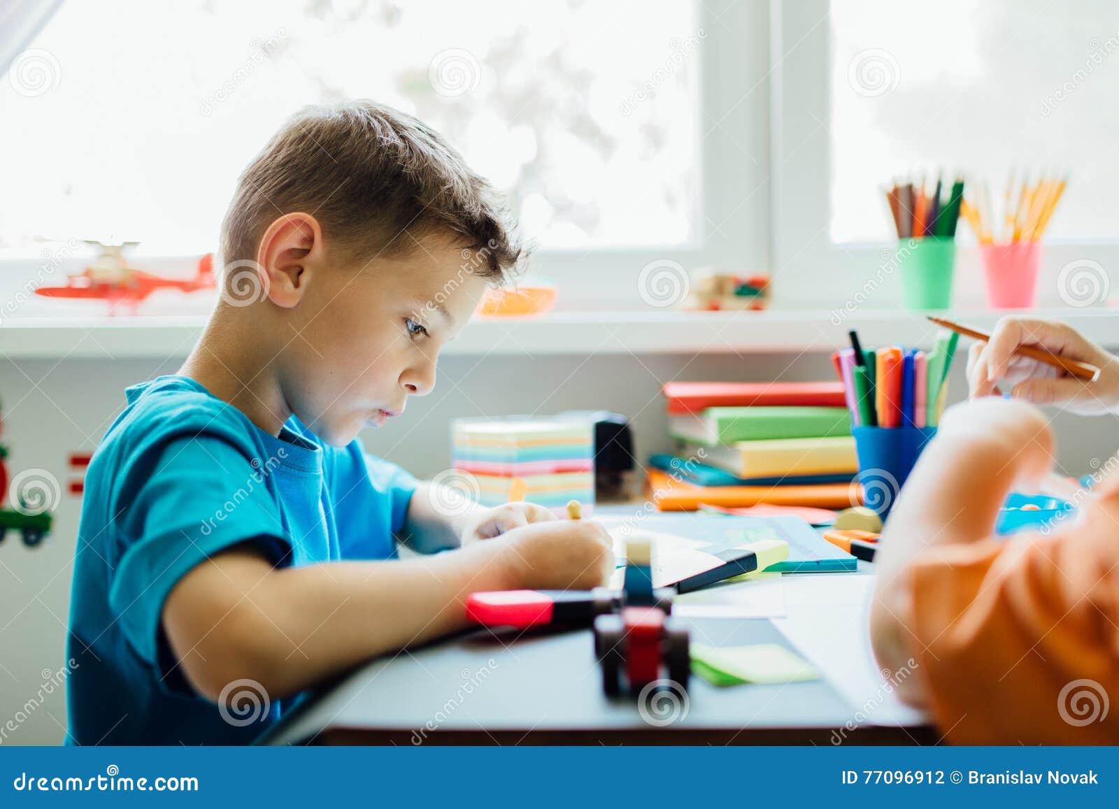 Whistling Student Doing His Homework Stock Photo - Image of person ...