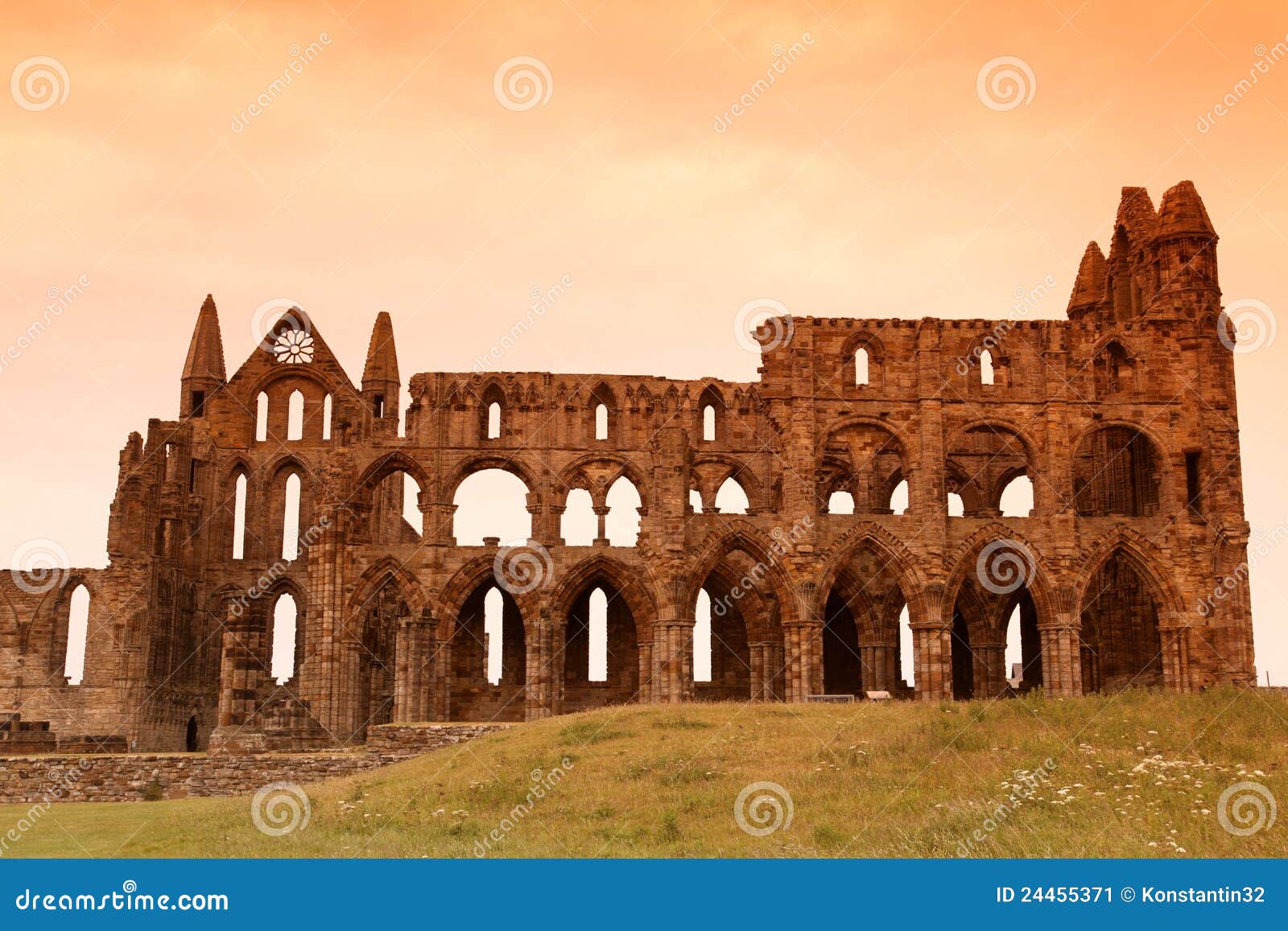 Whitby Abbey castle stock image. Image of empty, tower - 24455371