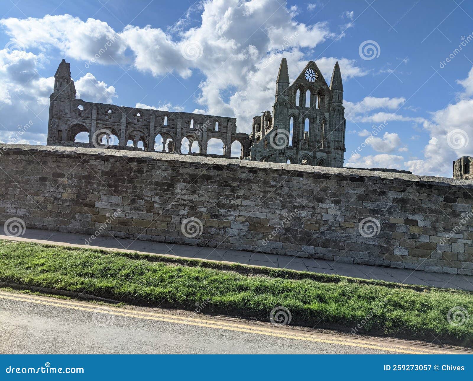 Whitby Abbey North Yorkshire Stock Image - Image of bridge, tower ...