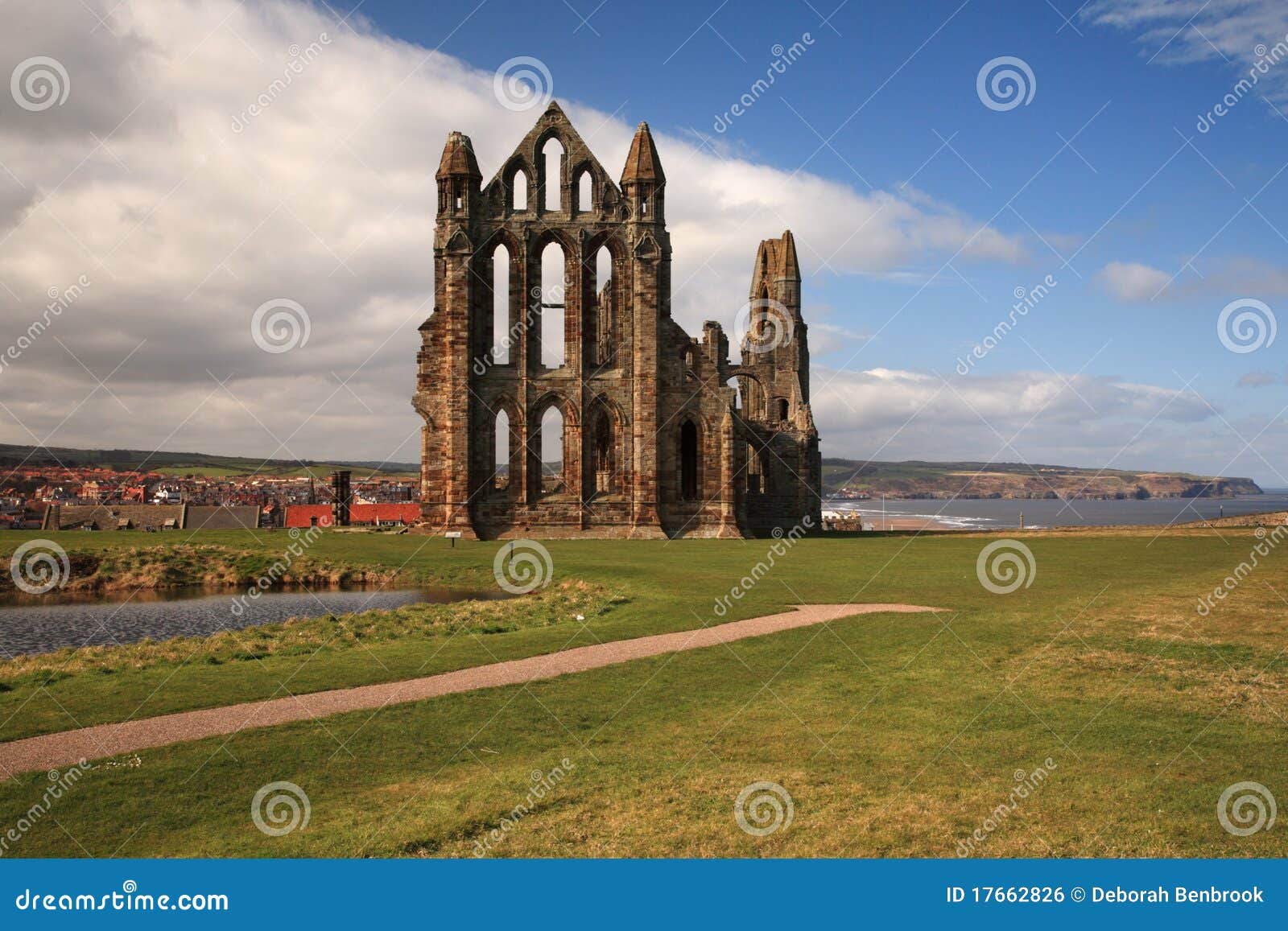 Whitby Abbey View stock photo. Image of green, water - 17662826