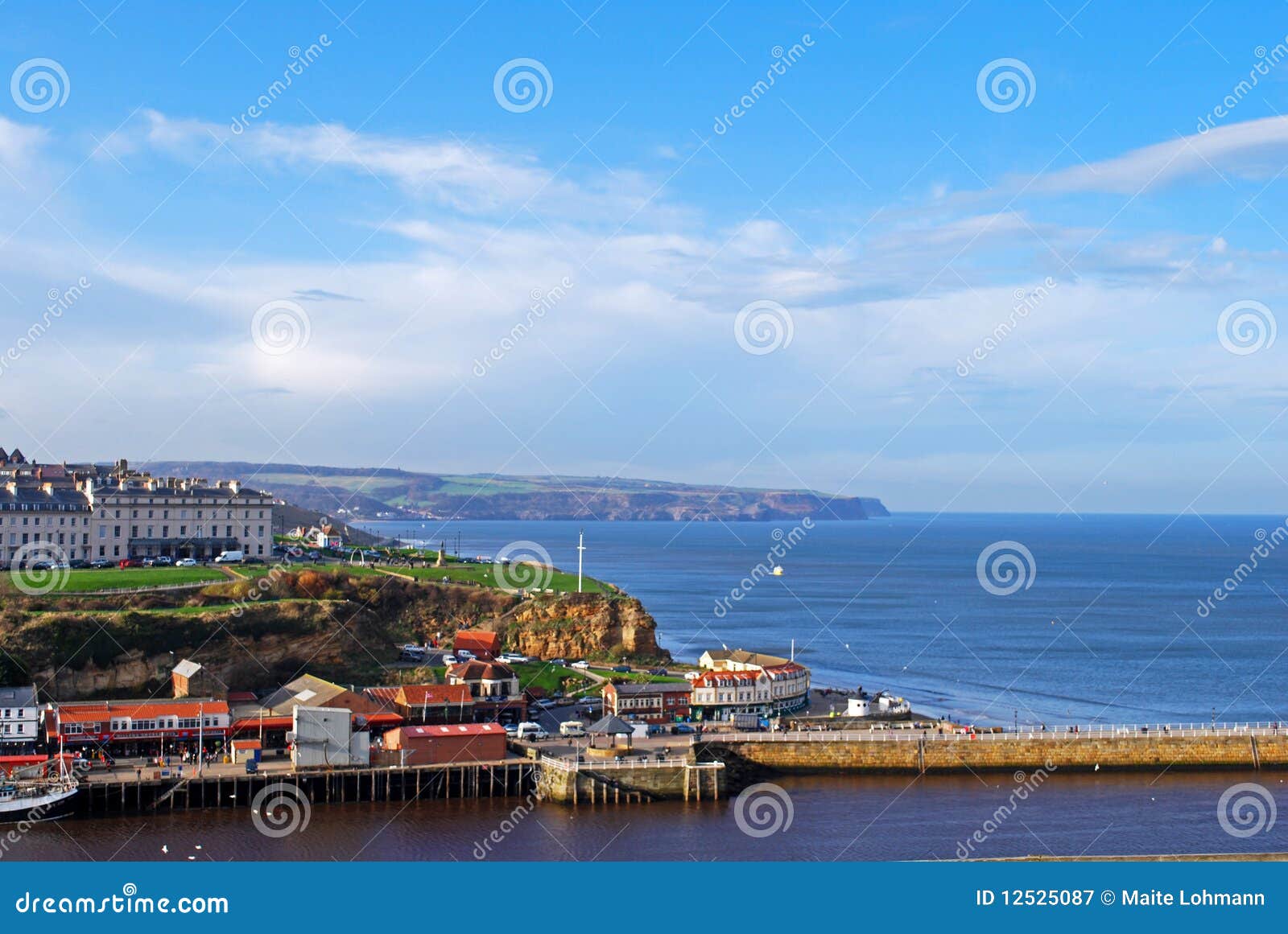 Whitby coast stock image. Image of clouds, england, harbour - 12525087