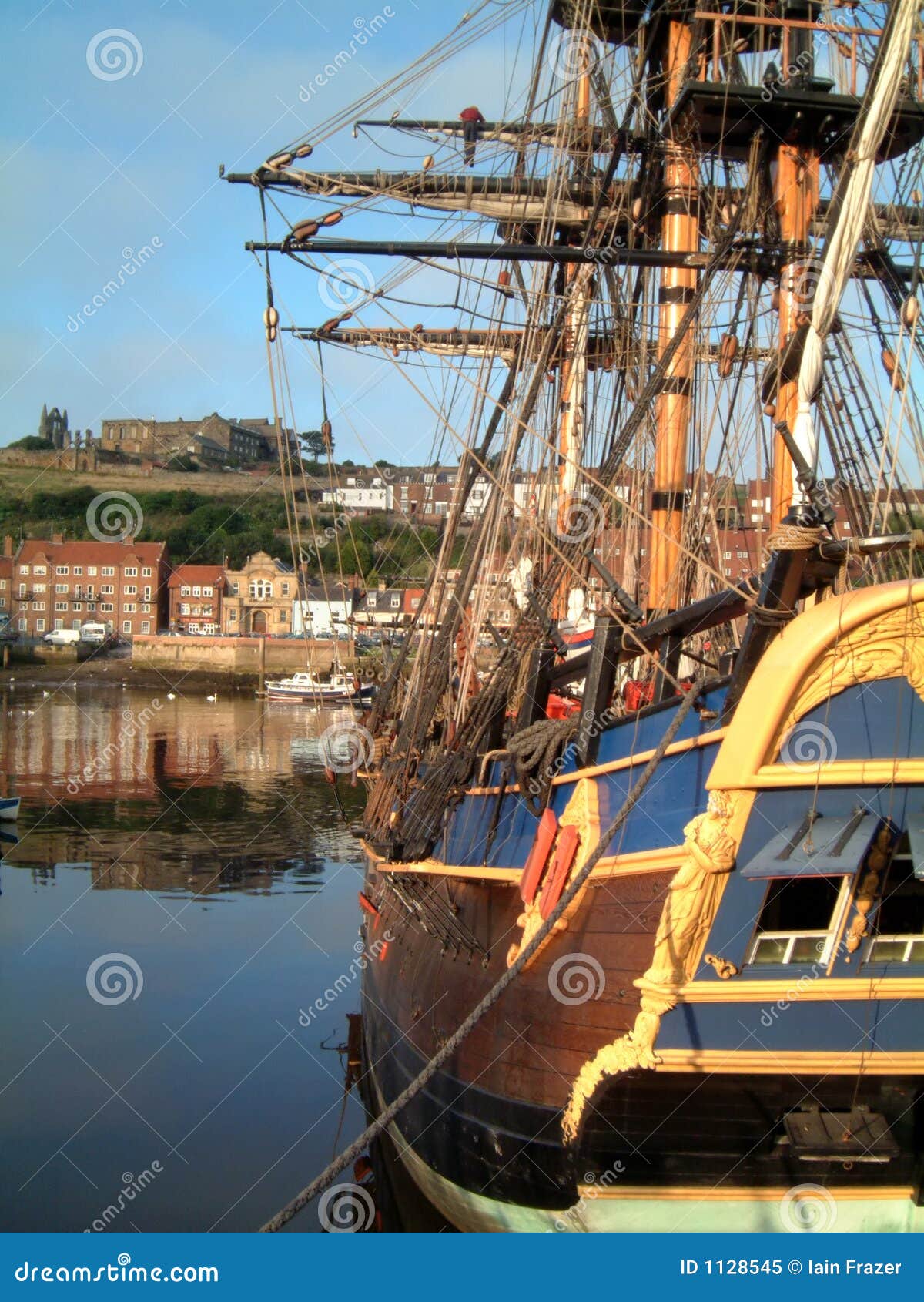 Whitby endeavor stock image. Image of evening, reflection - 1128545