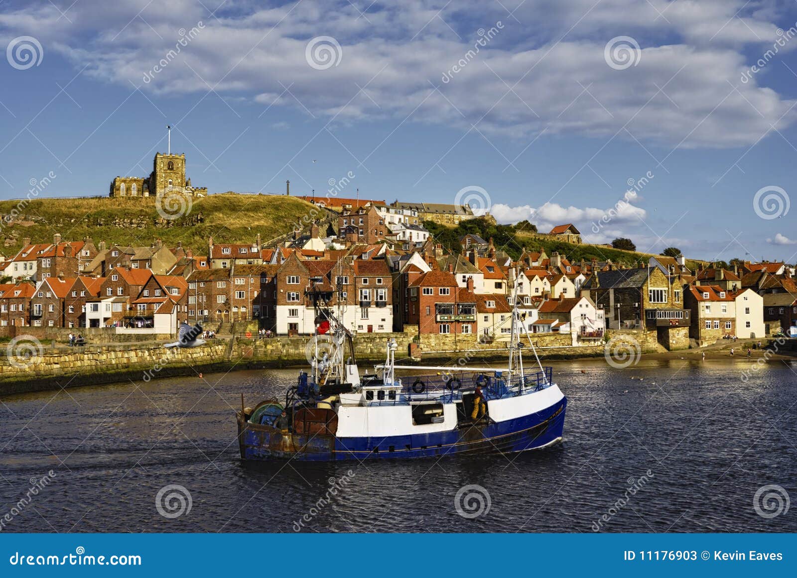 Whitby harbor stock image. Image of abbey, shoreline - 11176903