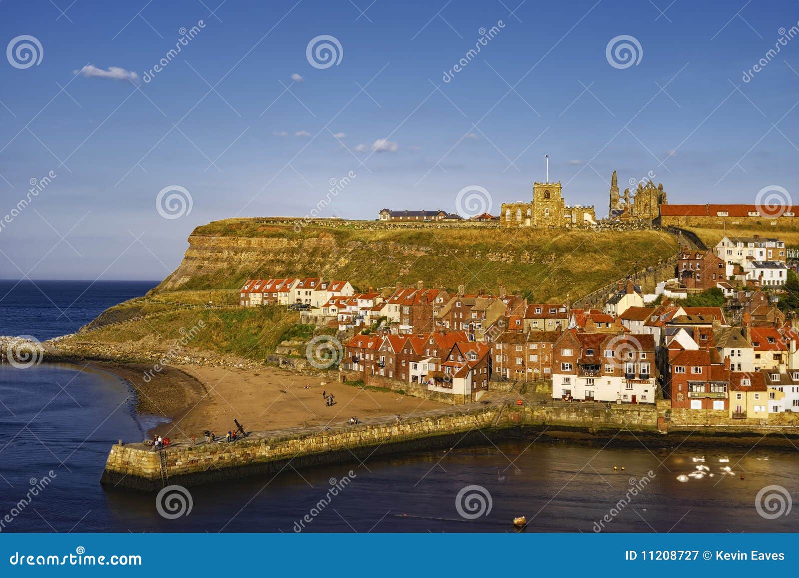 Whitby harbor and abbey stock image. Image of urban, north - 11208727