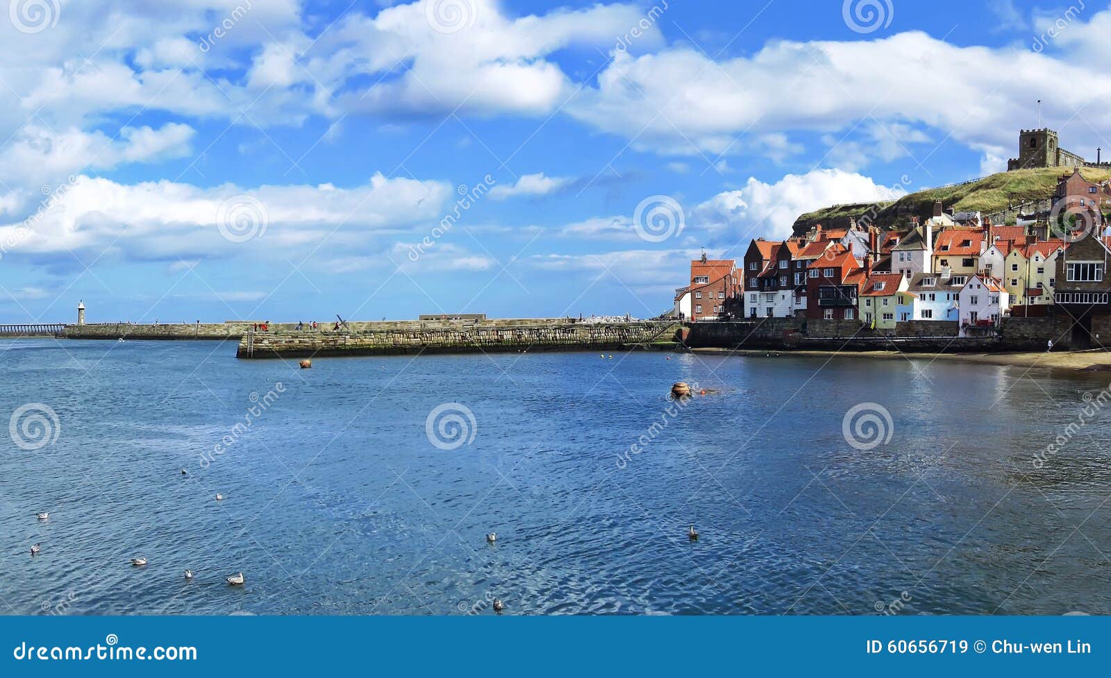 Whitby Harbour in Whitby, North Yorkshire, England Stock Image - Image ...