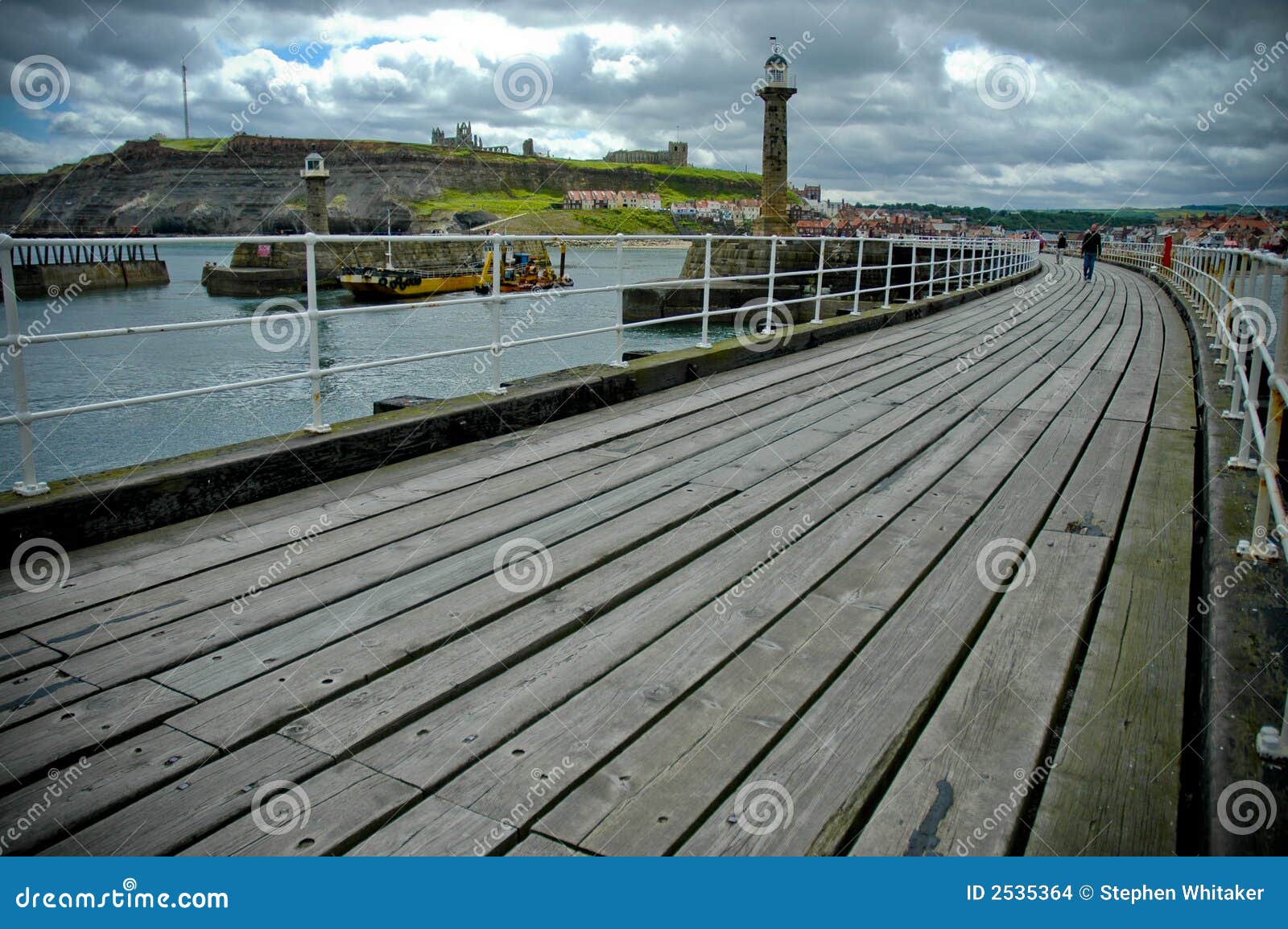 Whitby from the pier stock photo. Image of yorkshire, sand - 2535364