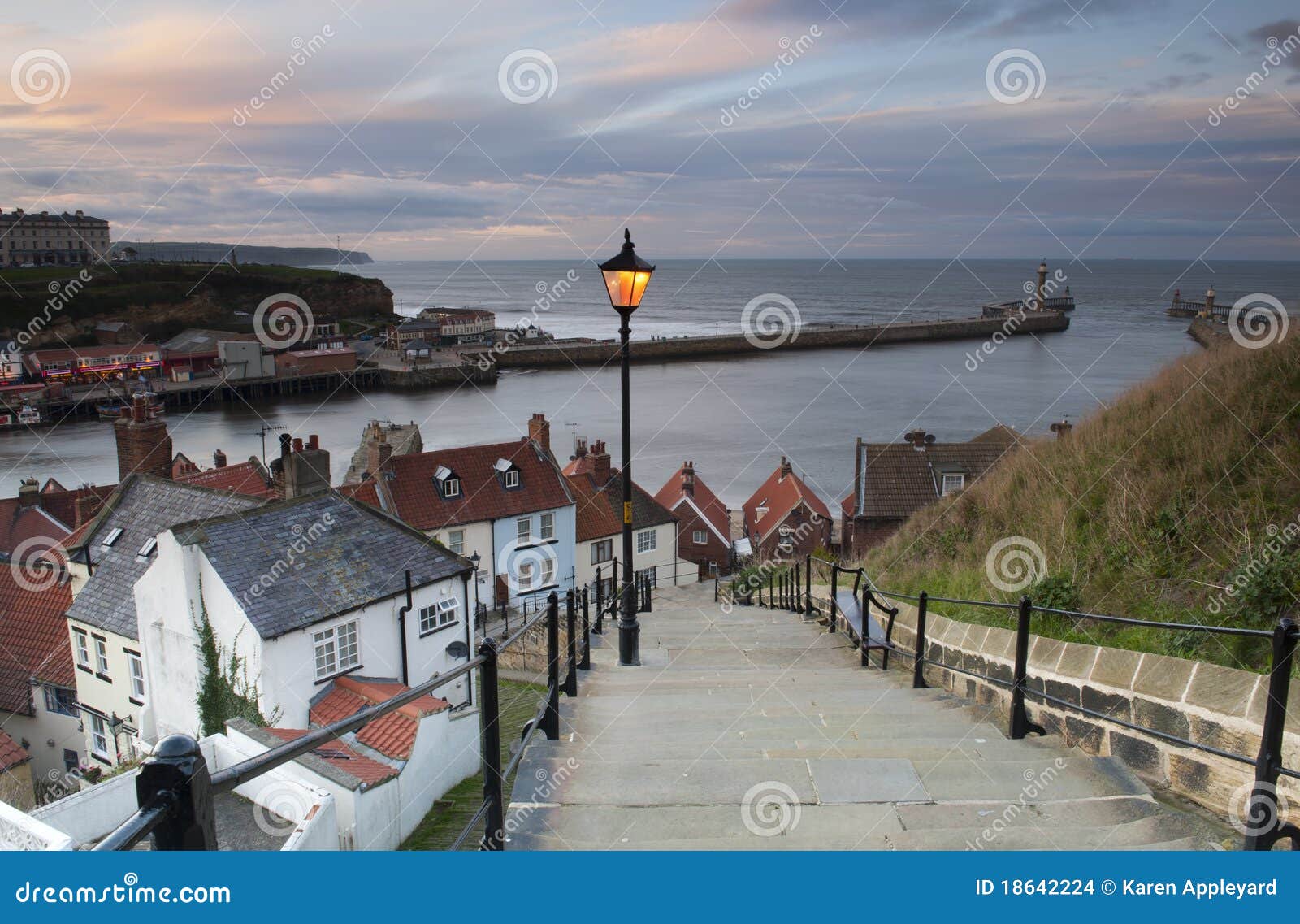 Whitby Steps stock photo. Image of sunset, north, yorkshire - 18642224