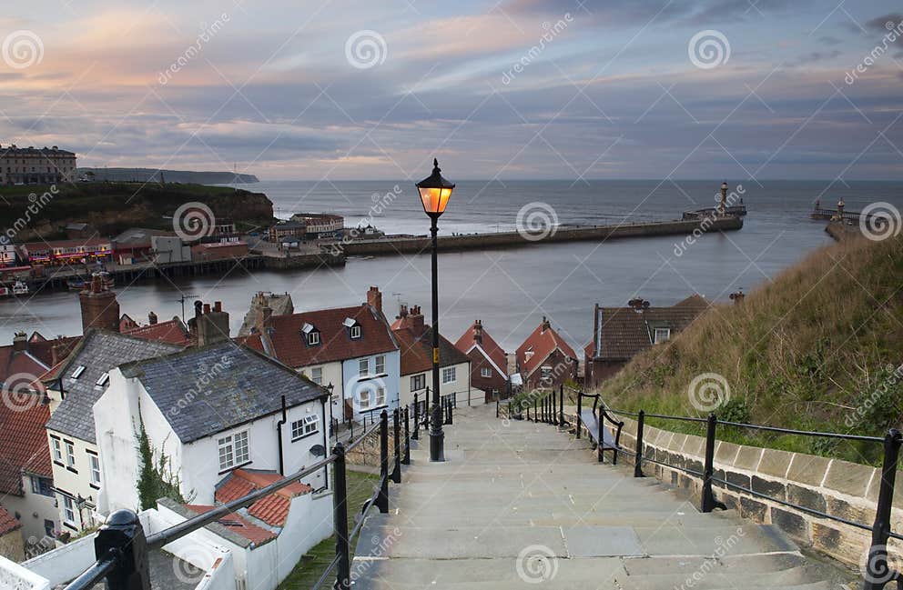 Whitby Steps stock photo. Image of sunset, north, yorkshire - 18642224