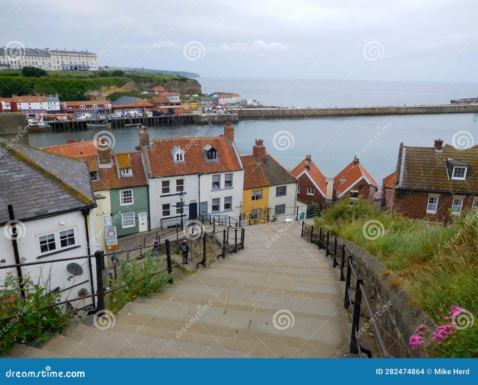 Whitby view steps harbour editorial stock image. Image of harbour ...
