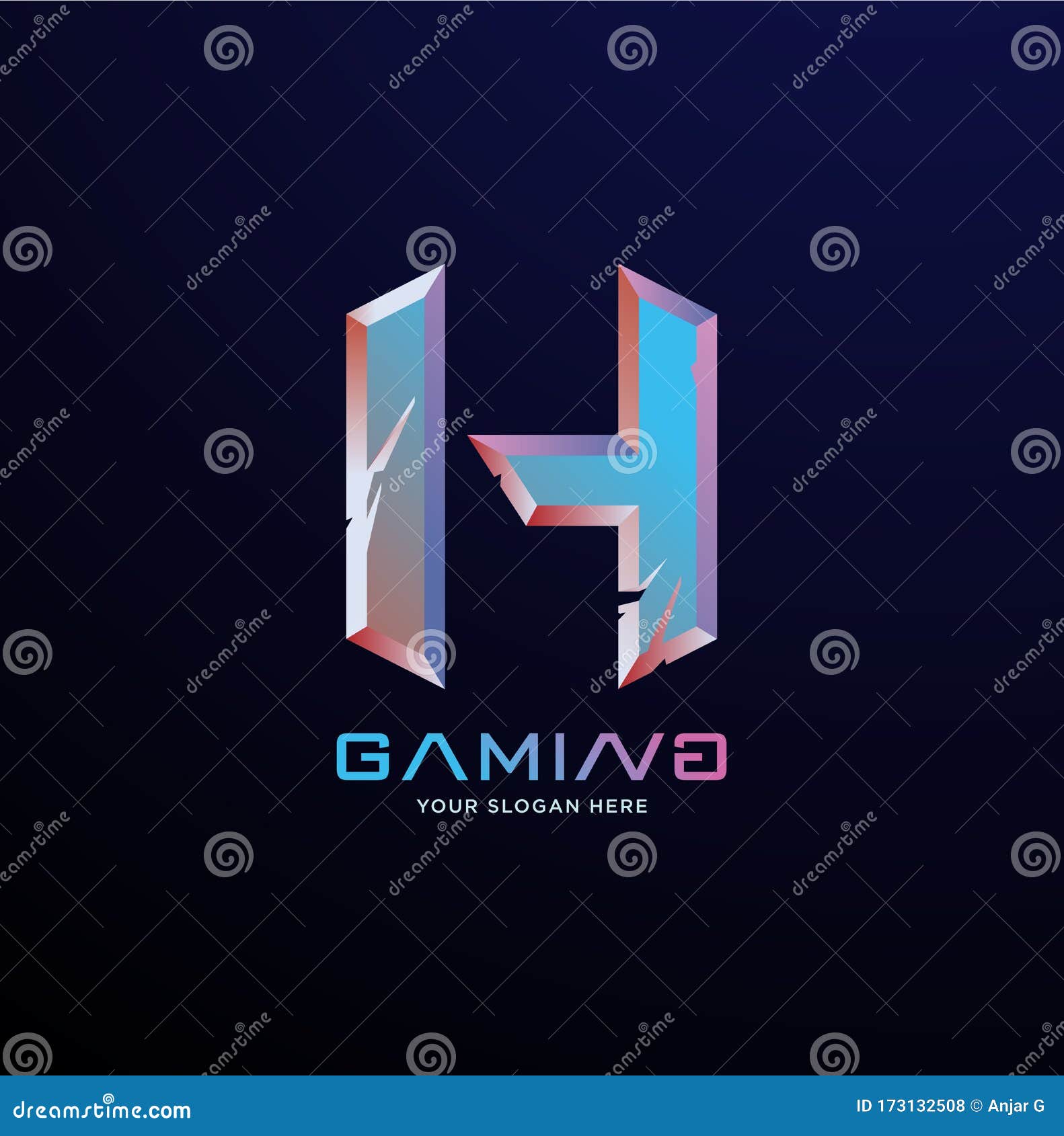 Initial Letter H Gaming Esports Style Logo Template Stock Vector ...