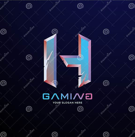 Initial Letter H Gaming Esports Style Logo Template Stock Vector ...