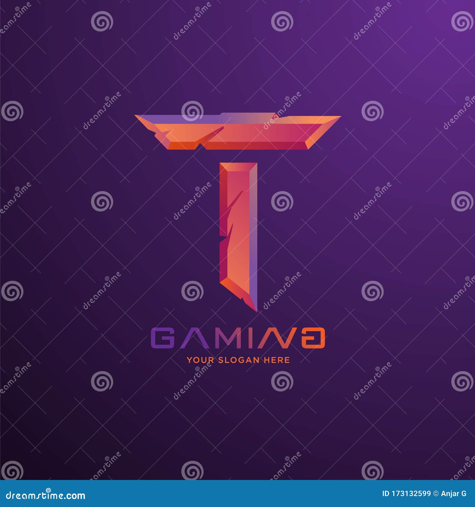 Initial Letter T Gaming Esports Style Logo Template Stock Vector ...