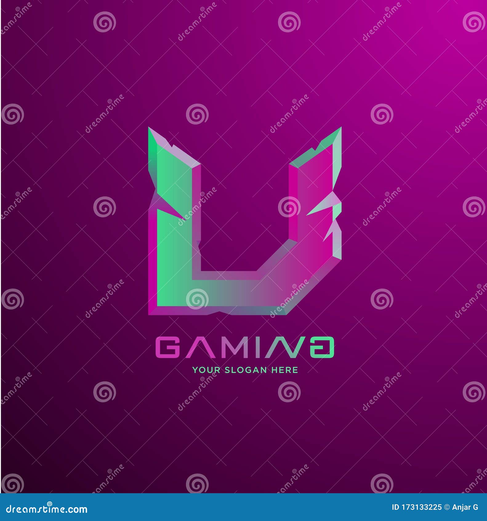 Initial Letter U Gaming Esports Style Logo Template Stock Vector ...