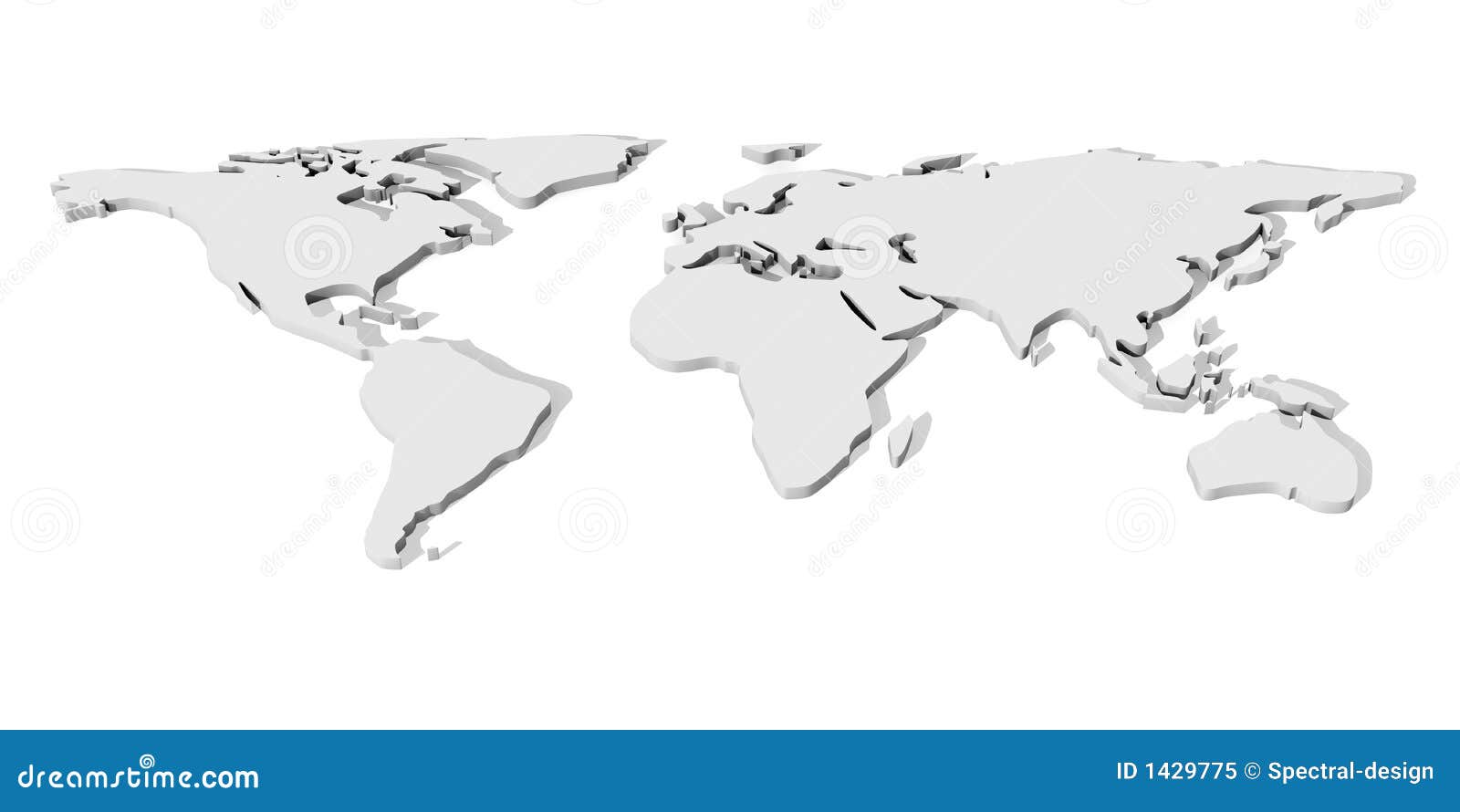 White 3D World map stock illustration. Illustration of china - 1429775