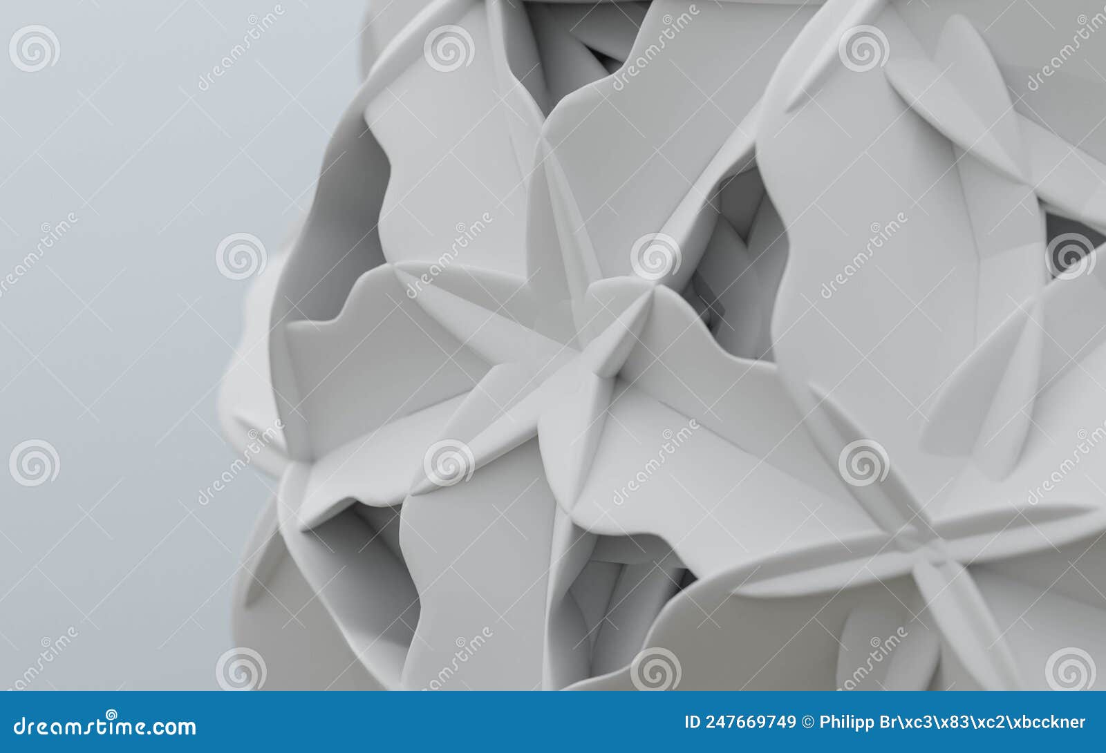 White Abstract Alien Randomized Symmetric Shape Geometric Object 3d ...