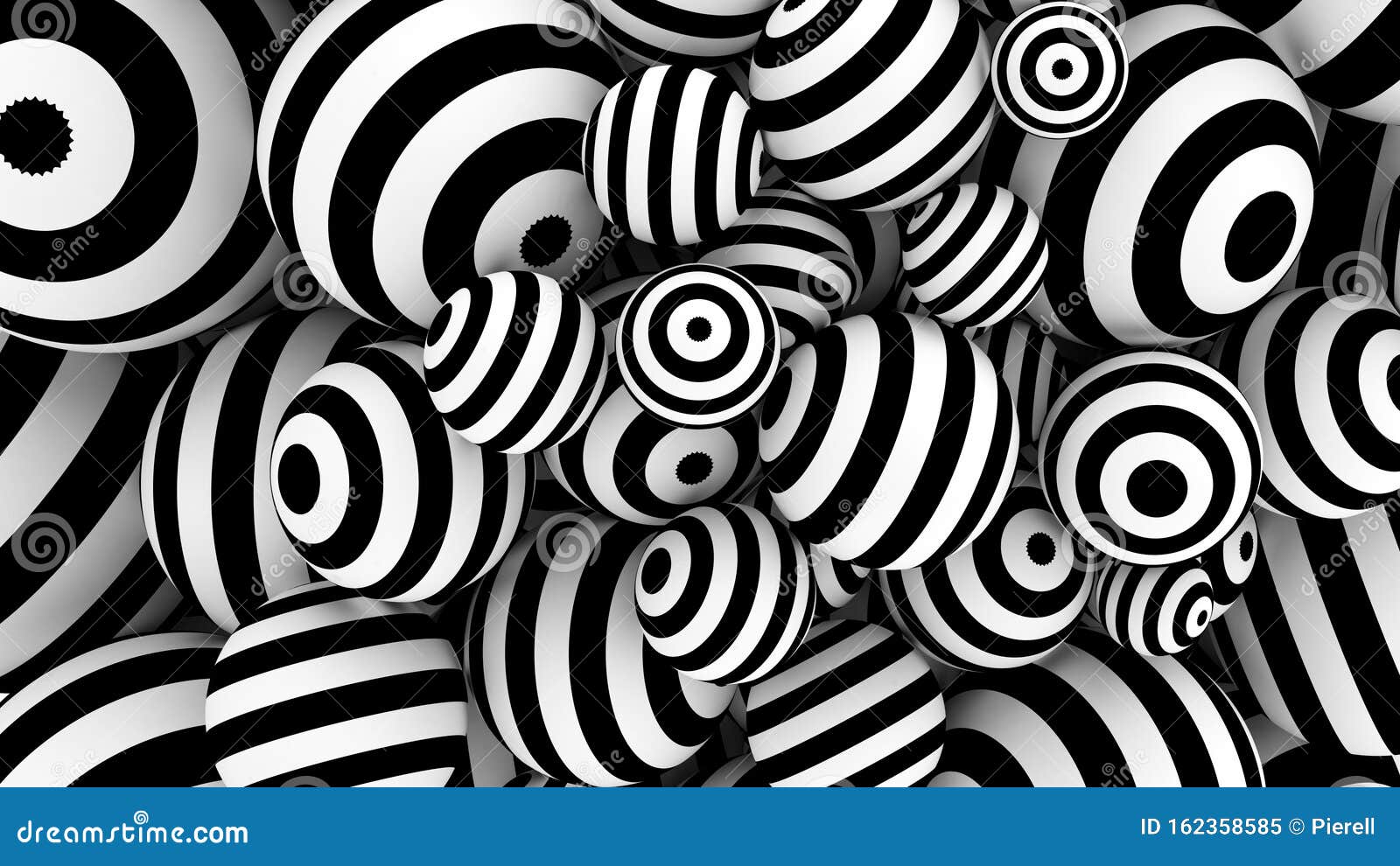 White Abstract Background with Balls and Black Lines. 3d Illustration ...