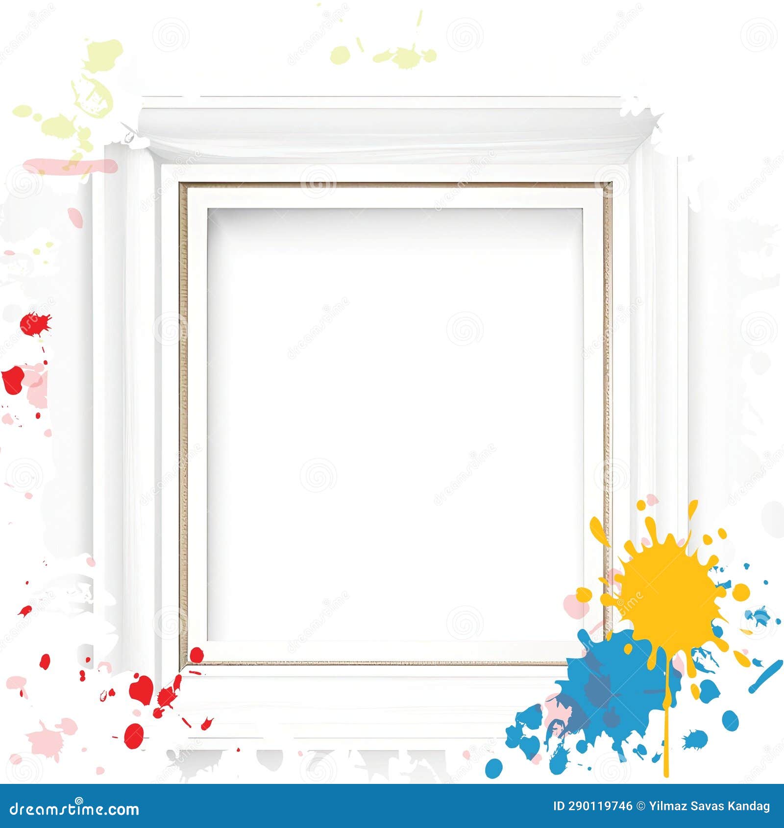 White Picture Frame Isolated on White Background. Stock Illustration ...