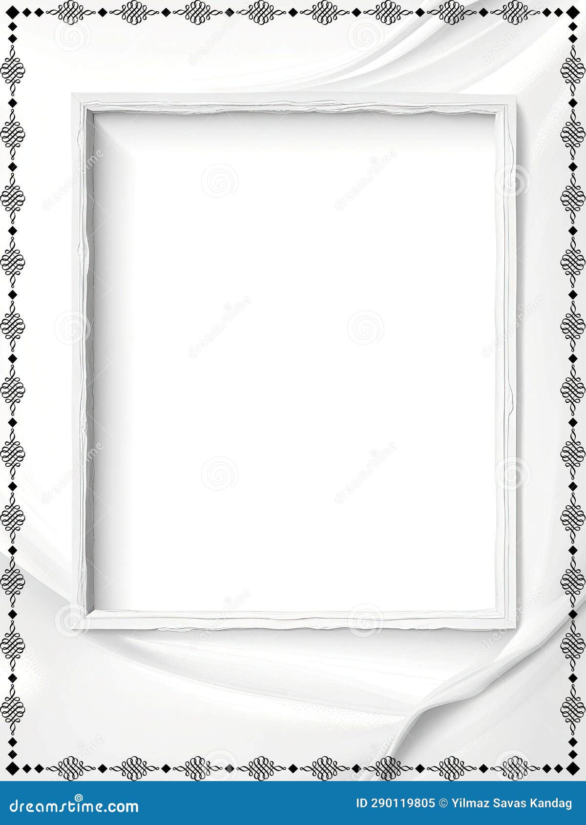 White Picture Frame Isolated on White Background. Stock Illustration ...