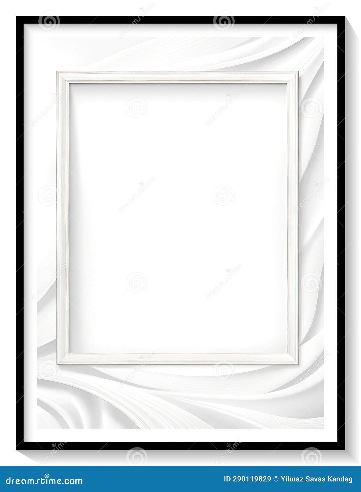 White Picture Frame Isolated on White Background. Stock Illustration ...