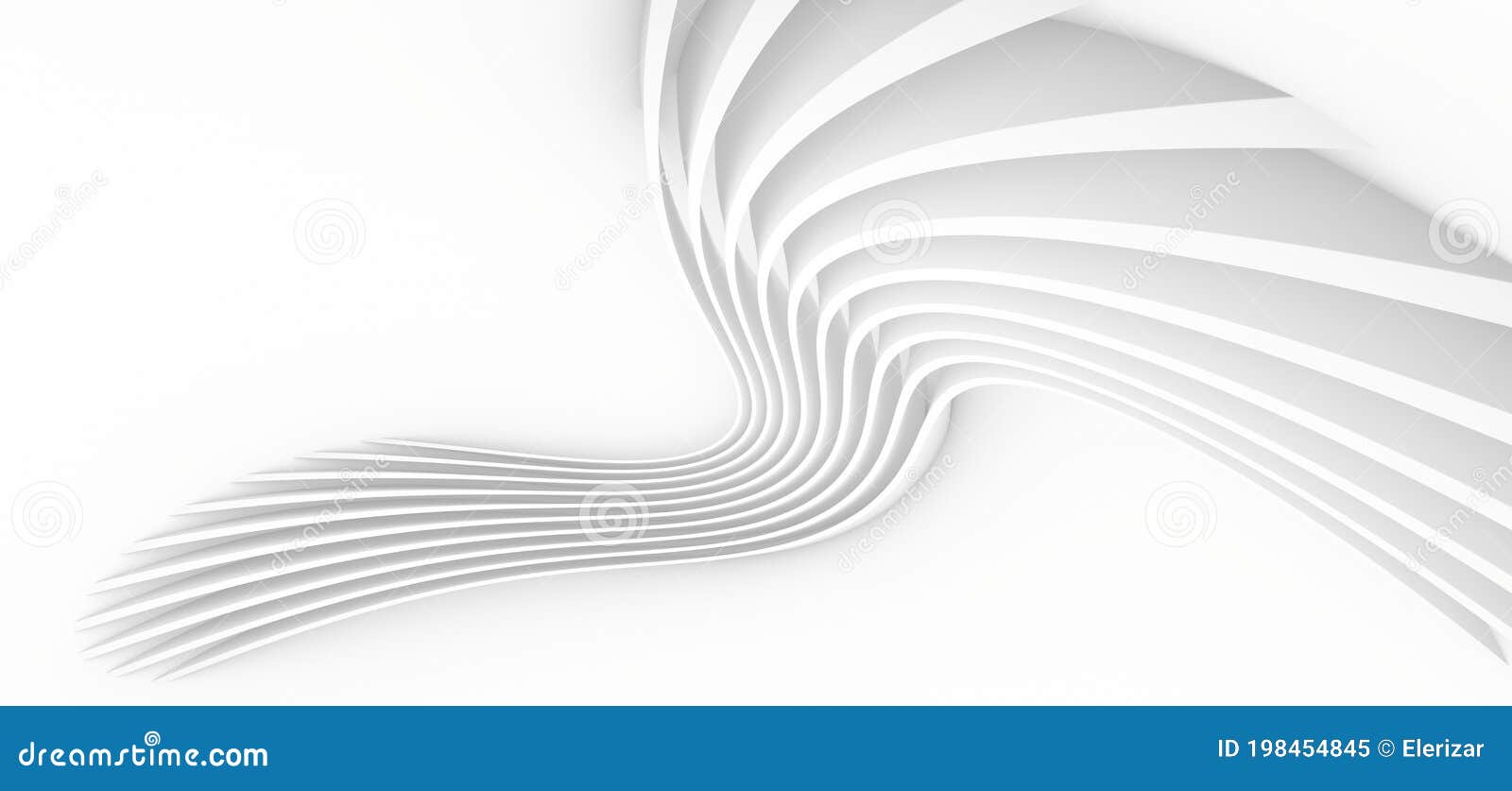 White Abstract Background. Smooth White Lines with Shadow. 3d Rendering ...