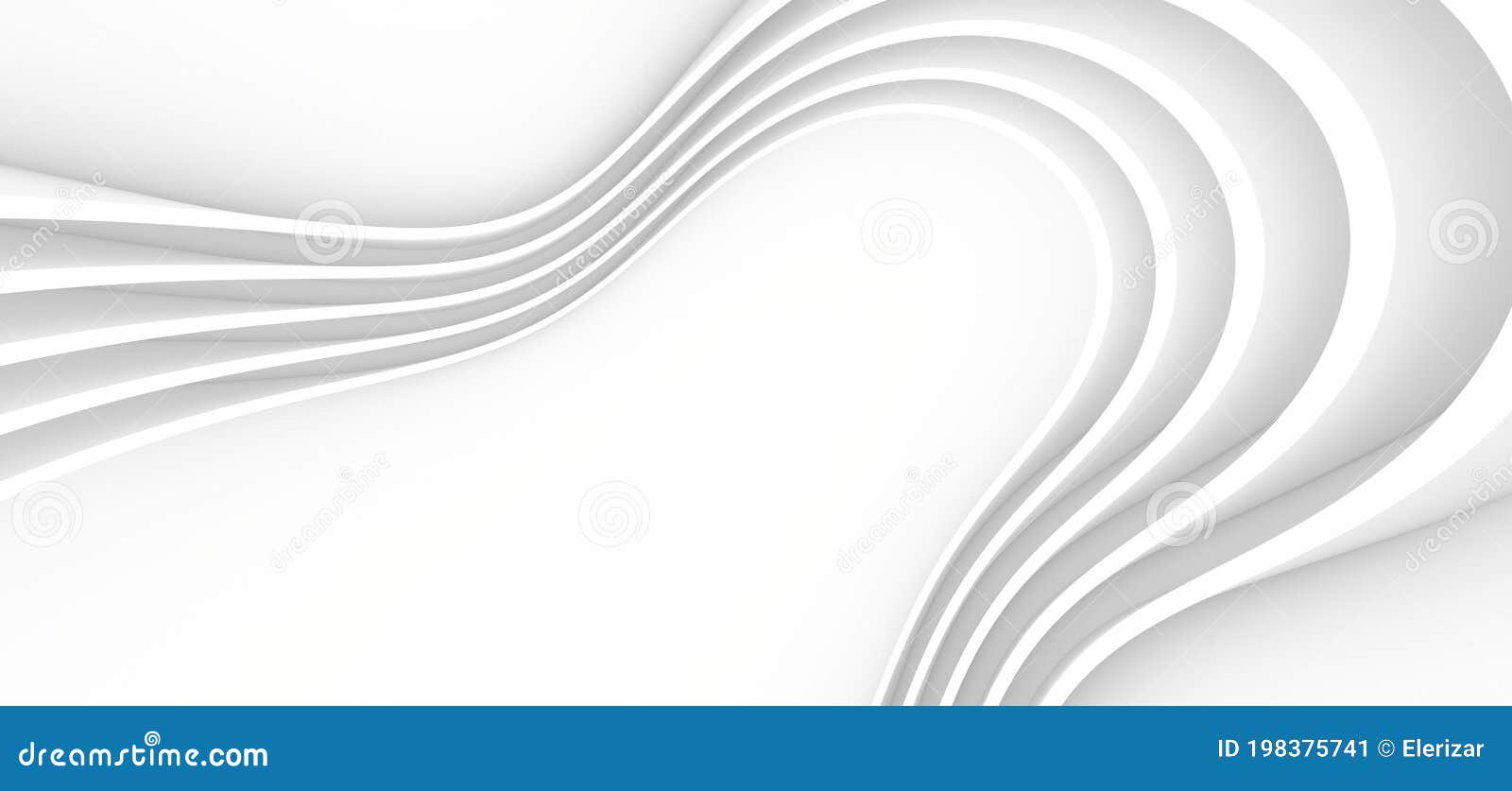 White Abstract Background. Smooth White Lines with Shadow. 3d Rendering ...