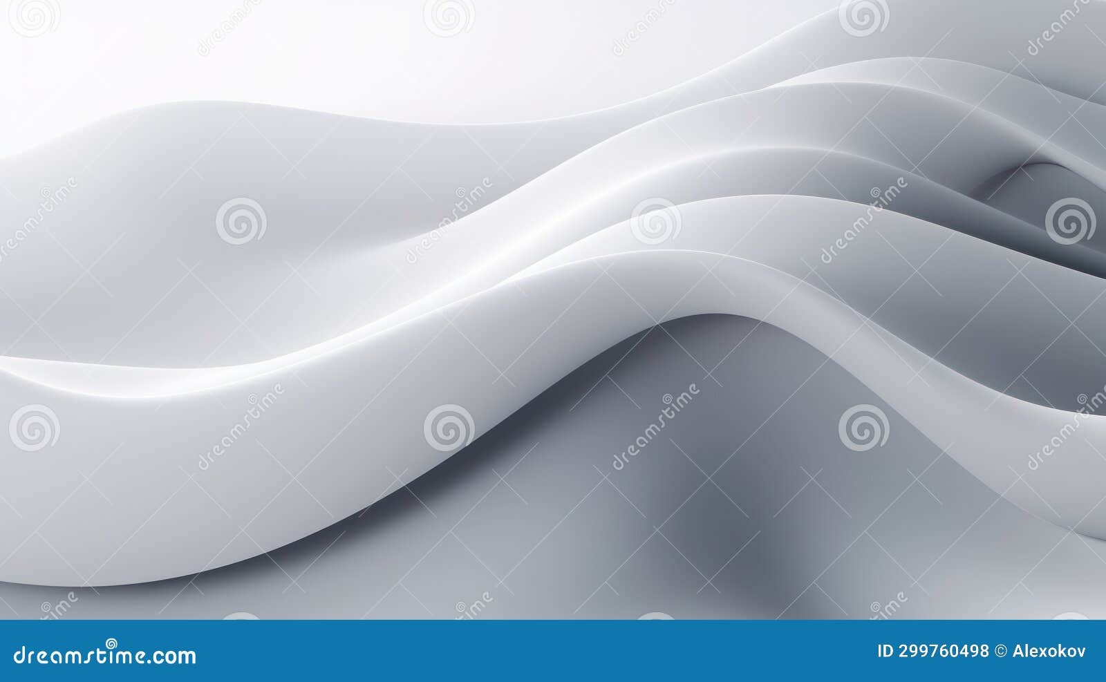 White Abstract Background with Smooth Wavy Lines. 3d Render ...