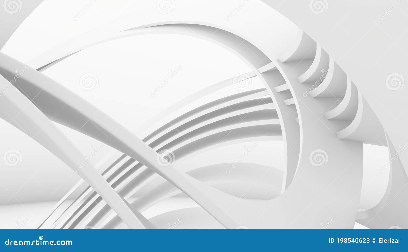 White Abstract Background. Smooth White Lines with Shadow. 3d Rendering ...
