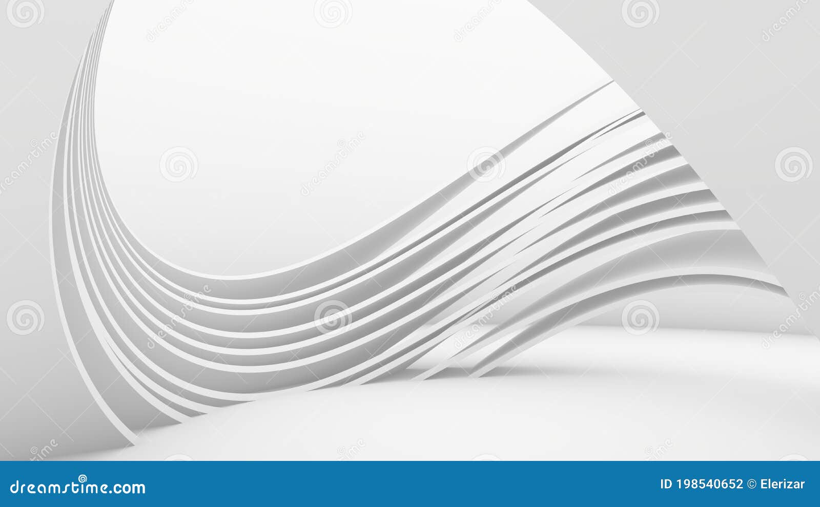 White Abstract Background. Smooth White Lines with Shadow. 3d Rendering ...