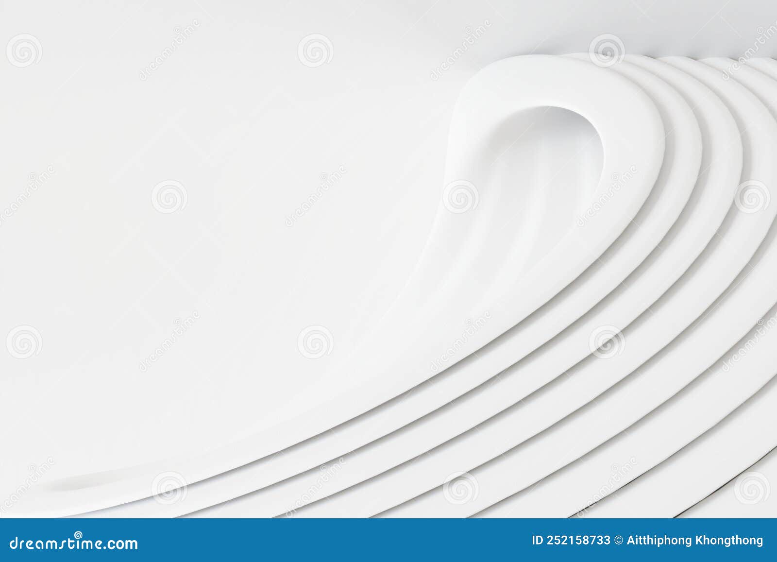 White Abstract Background. Smooth White Lines with Shadow. White Wave ...