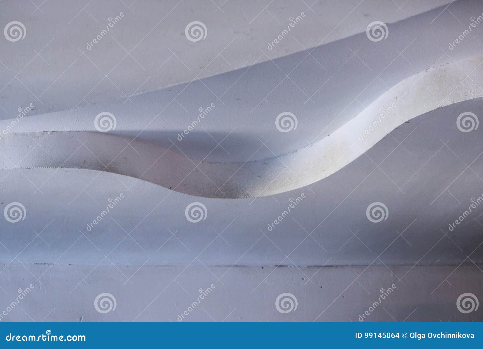 White Abstract Bend of Plasterboard on the Ceiling. Inversion, Computer ...