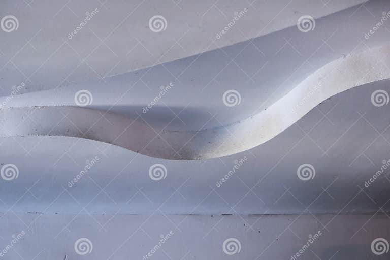 White Abstract Bend of Plasterboard on the Ceiling. Inversion, Computer ...