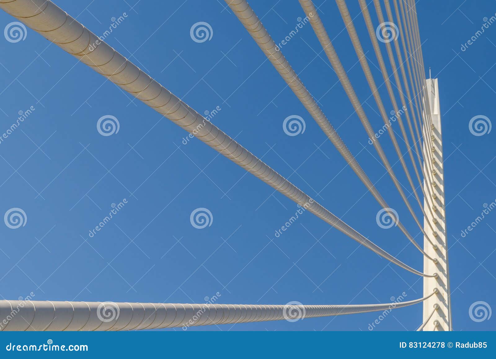White Abstract Bridge on Sky Editorial Stock Photo - Image of long ...