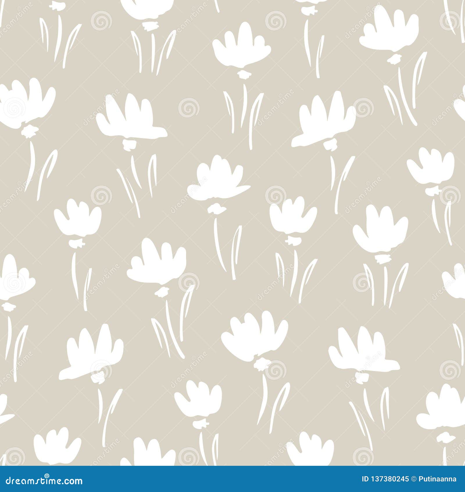 White Abstract Gestural Snowdrop Flowers Vector Seamless Pattern ... White Abstract Gestural Snowdrop Flowers Vector Seamless Pattern ...