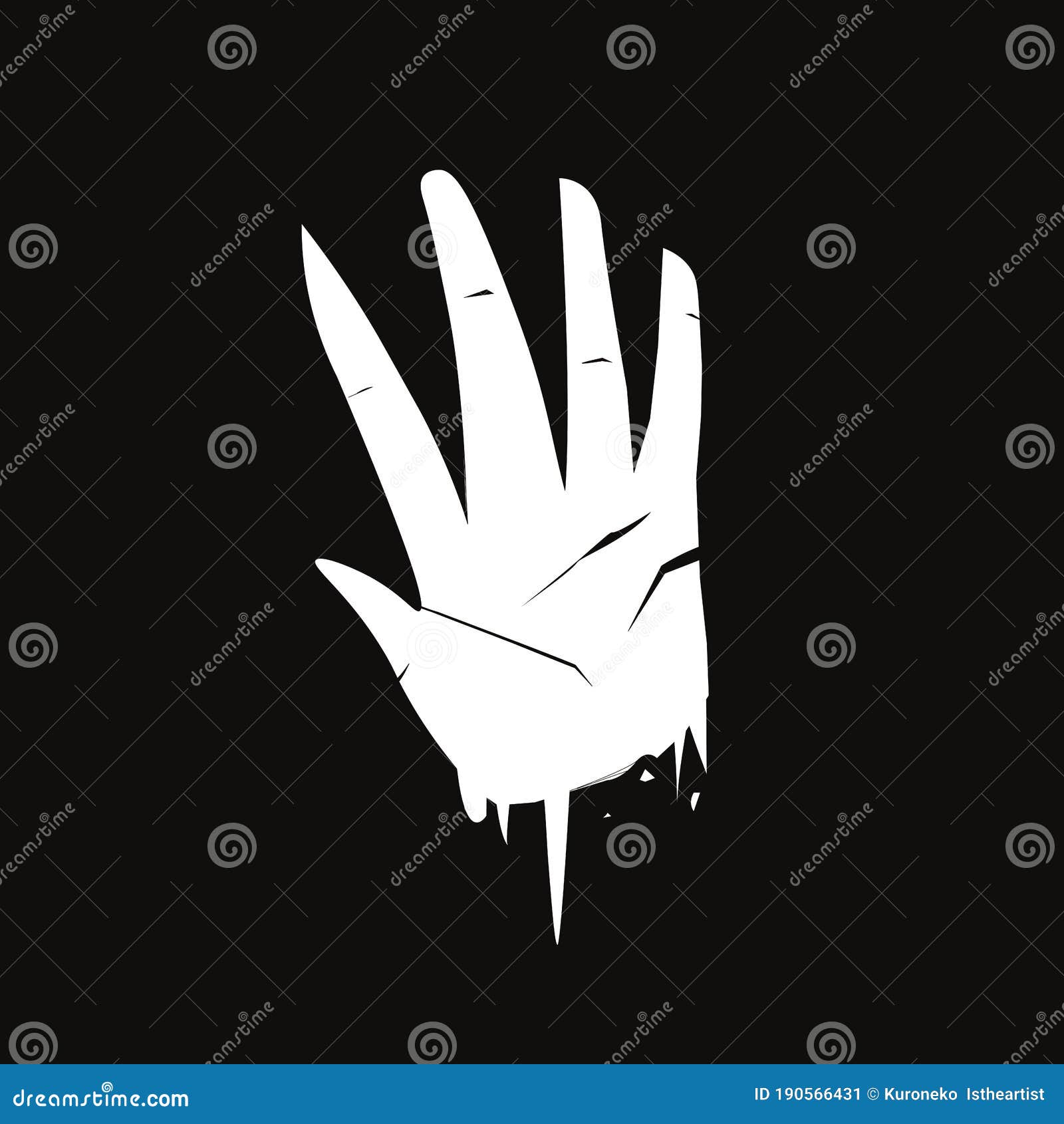 White Abstract Hand Silhouette Logo Icon Vector Stock Vector ...