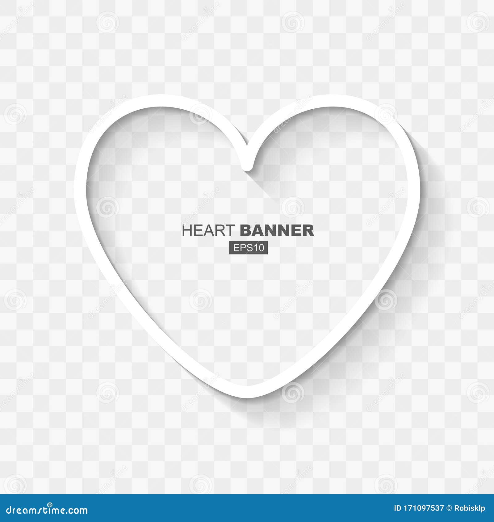 Abstract Heart Shape Banner Template with Flat Design Shadow for ...