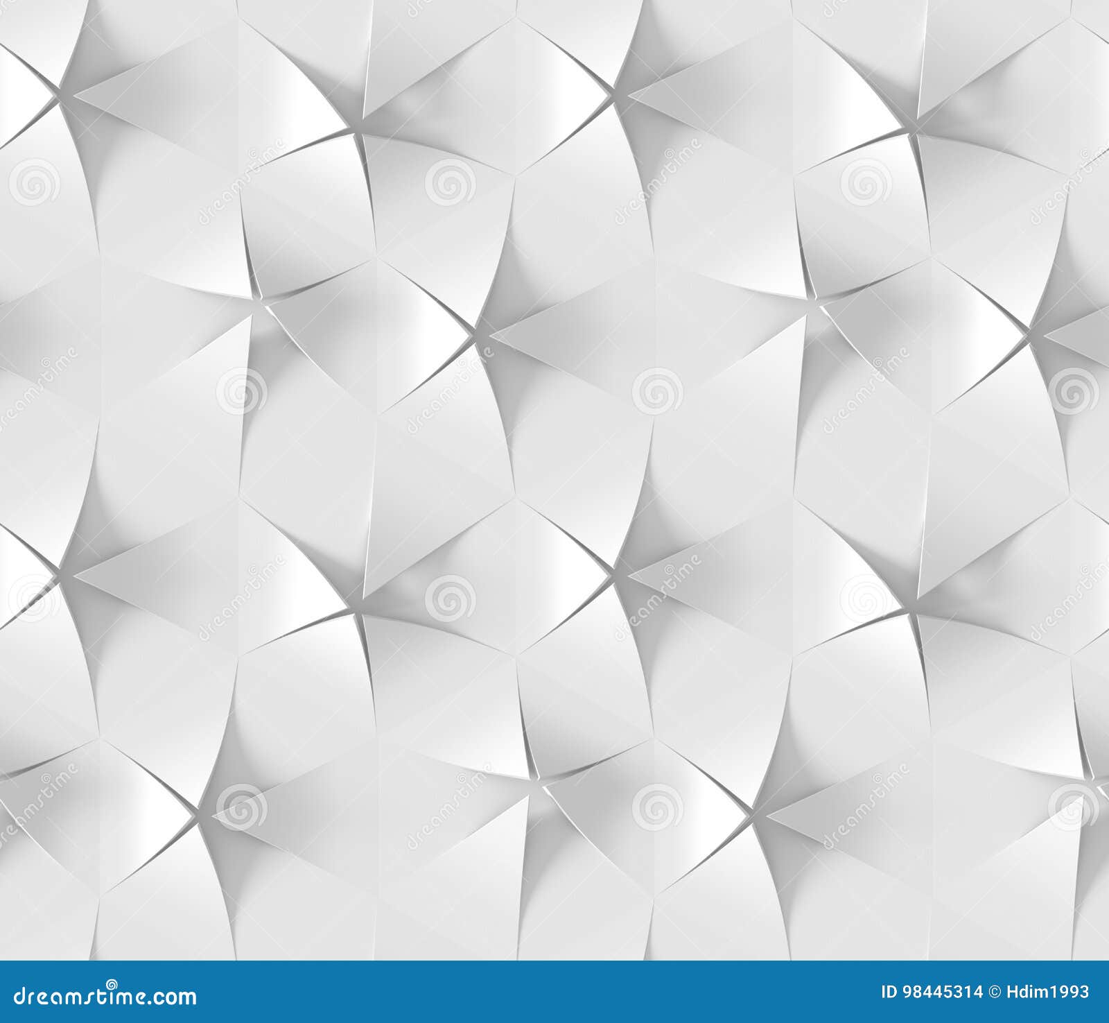 White Abstract Hexagonal Geometric Pattern. Origami Paper Style. 3D ...