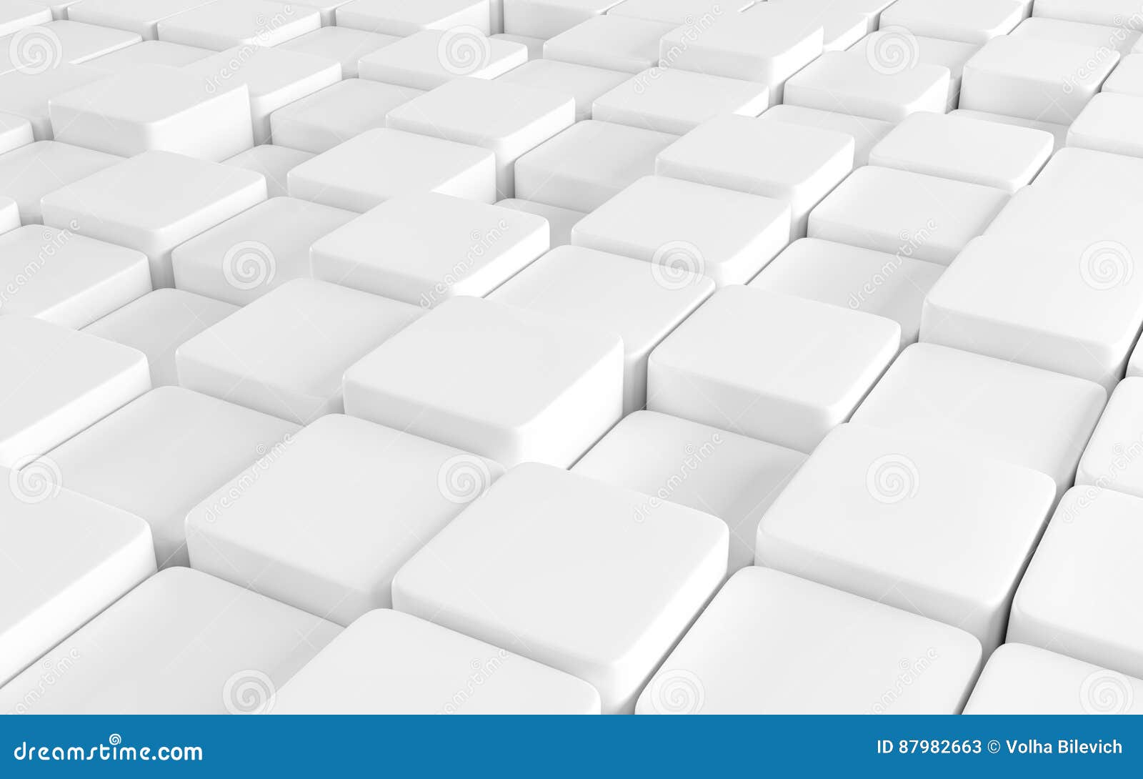 White Abstract Image Of Cubes Background 3d Render Stock Illustration