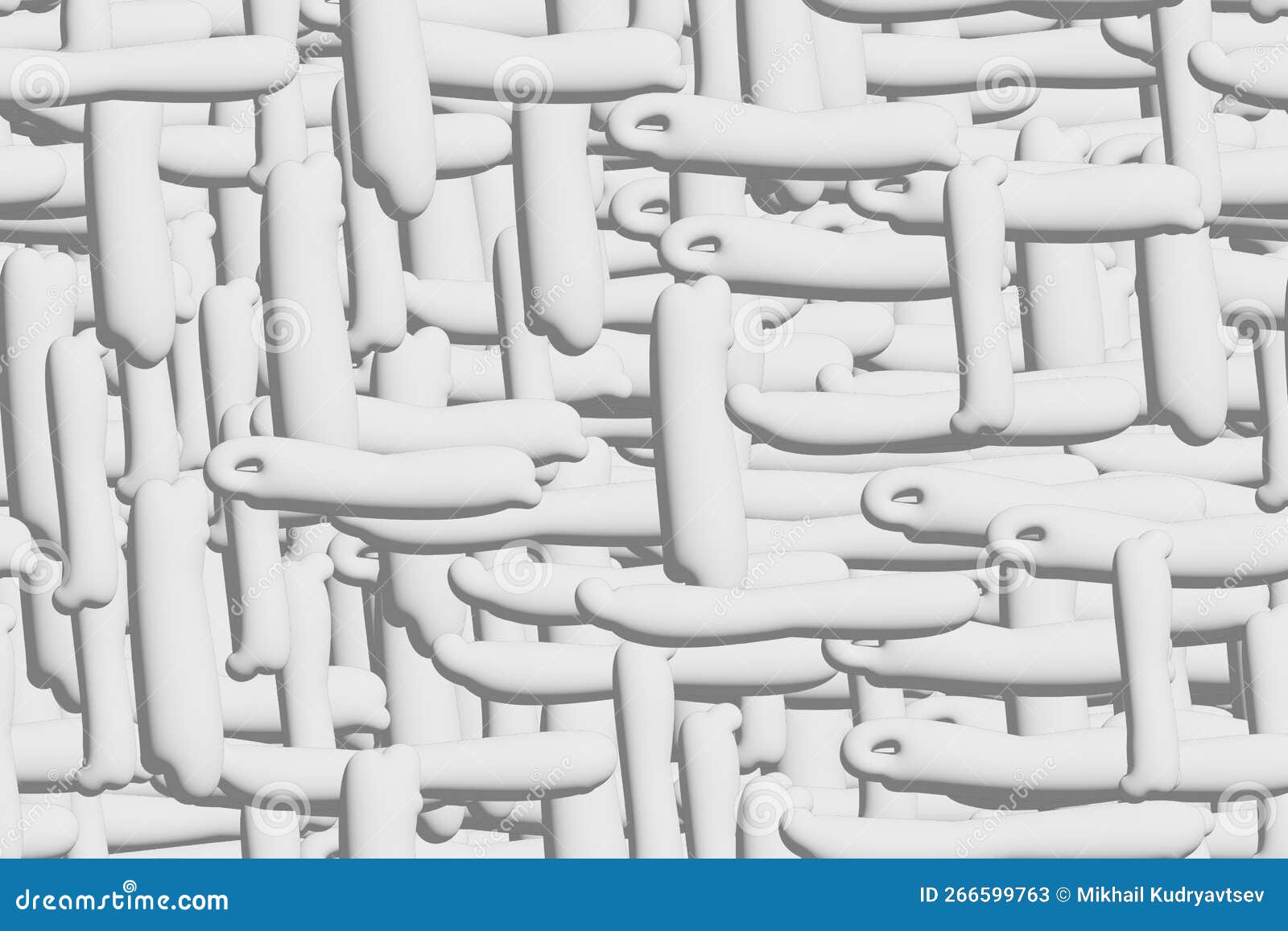 White Abstract Inflated 3D Objects Seamless Pattern Stock Illustration ...