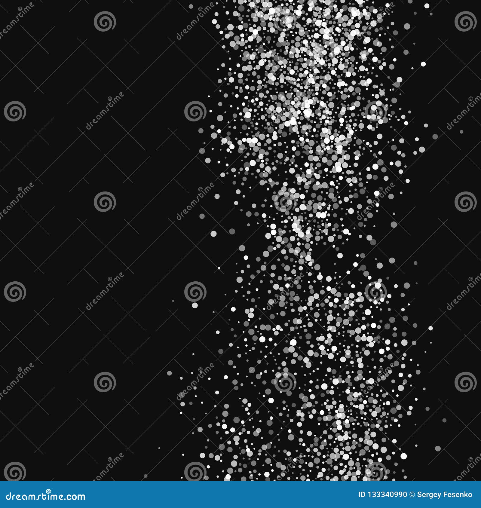 White Abstract Particles on Black Background Stock Vector ...