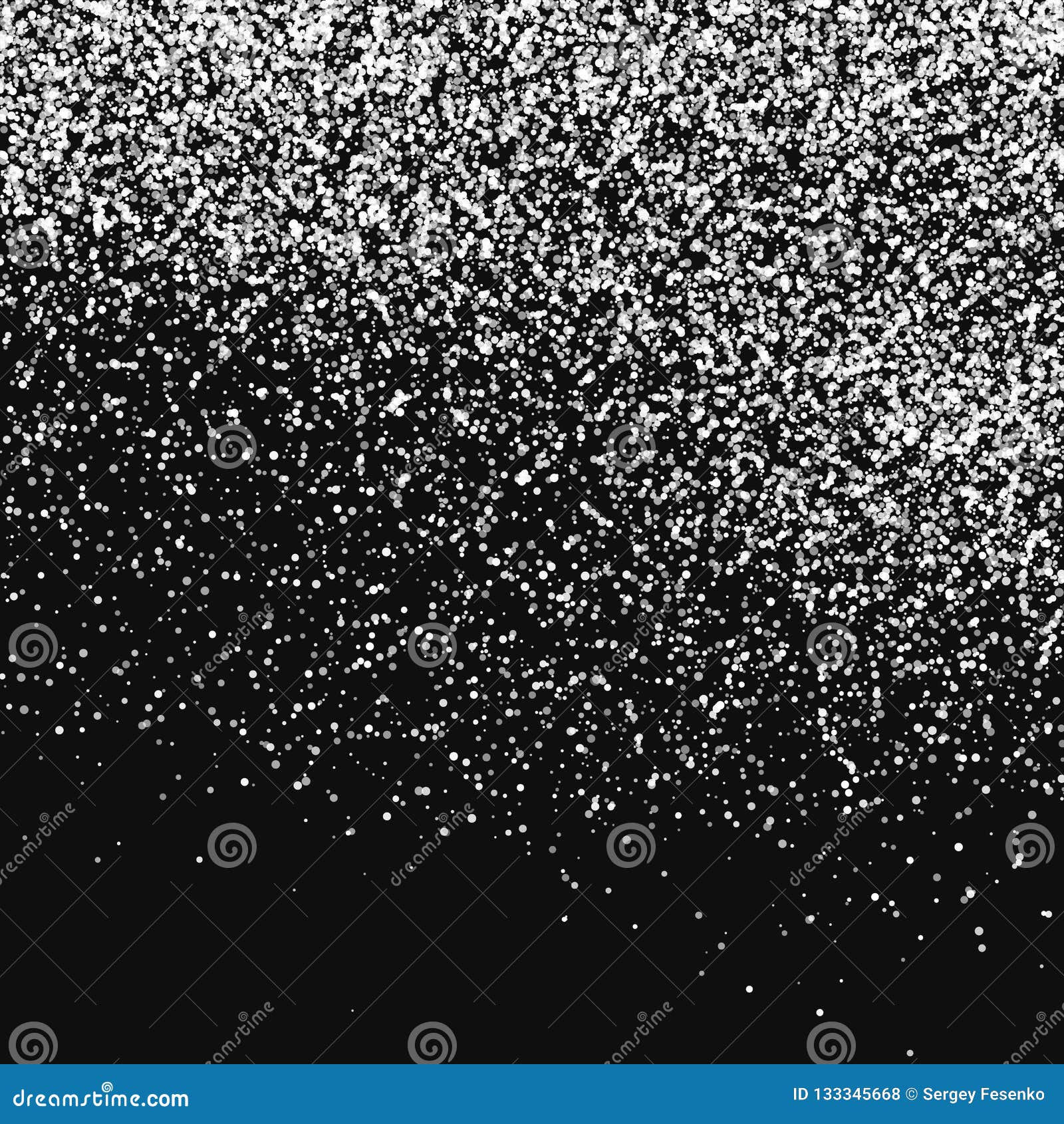 White Abstract Particles on Black Background Stock Vector ...