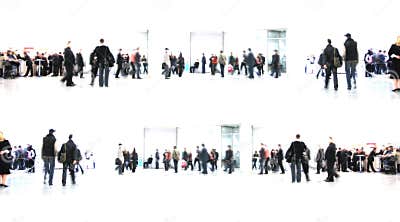 White Abstract. People in Hall Stock Photo - Image of indoors ...