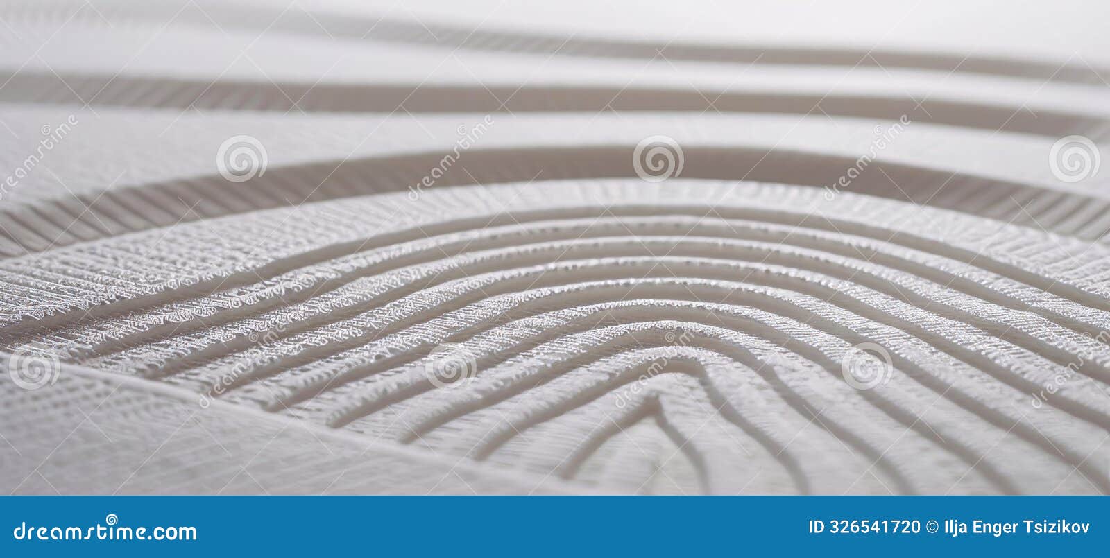 White Abstract Relief, Semicircular Lines with a Radial Texture on ...