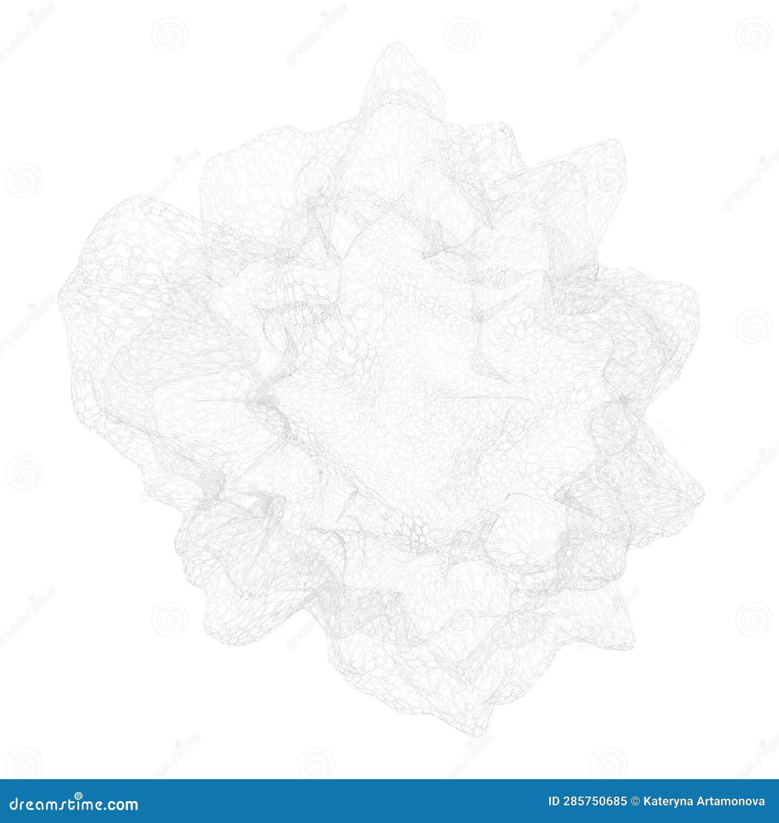 White Abstract Round Shape. Isolated on White Background. 3D Render ...