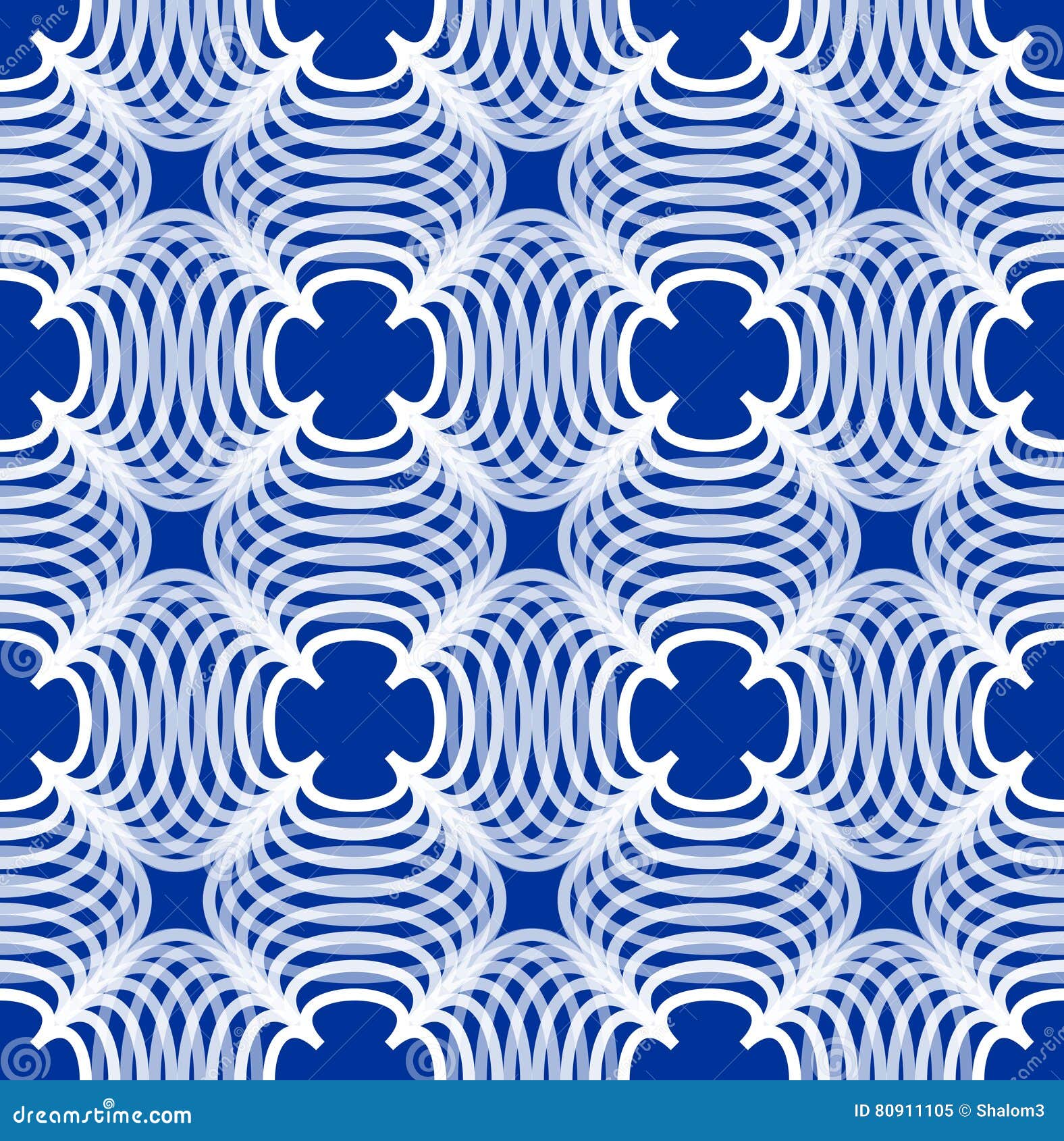 White Abstract Shapes on Indigo Background. Seamless Vector Background ...