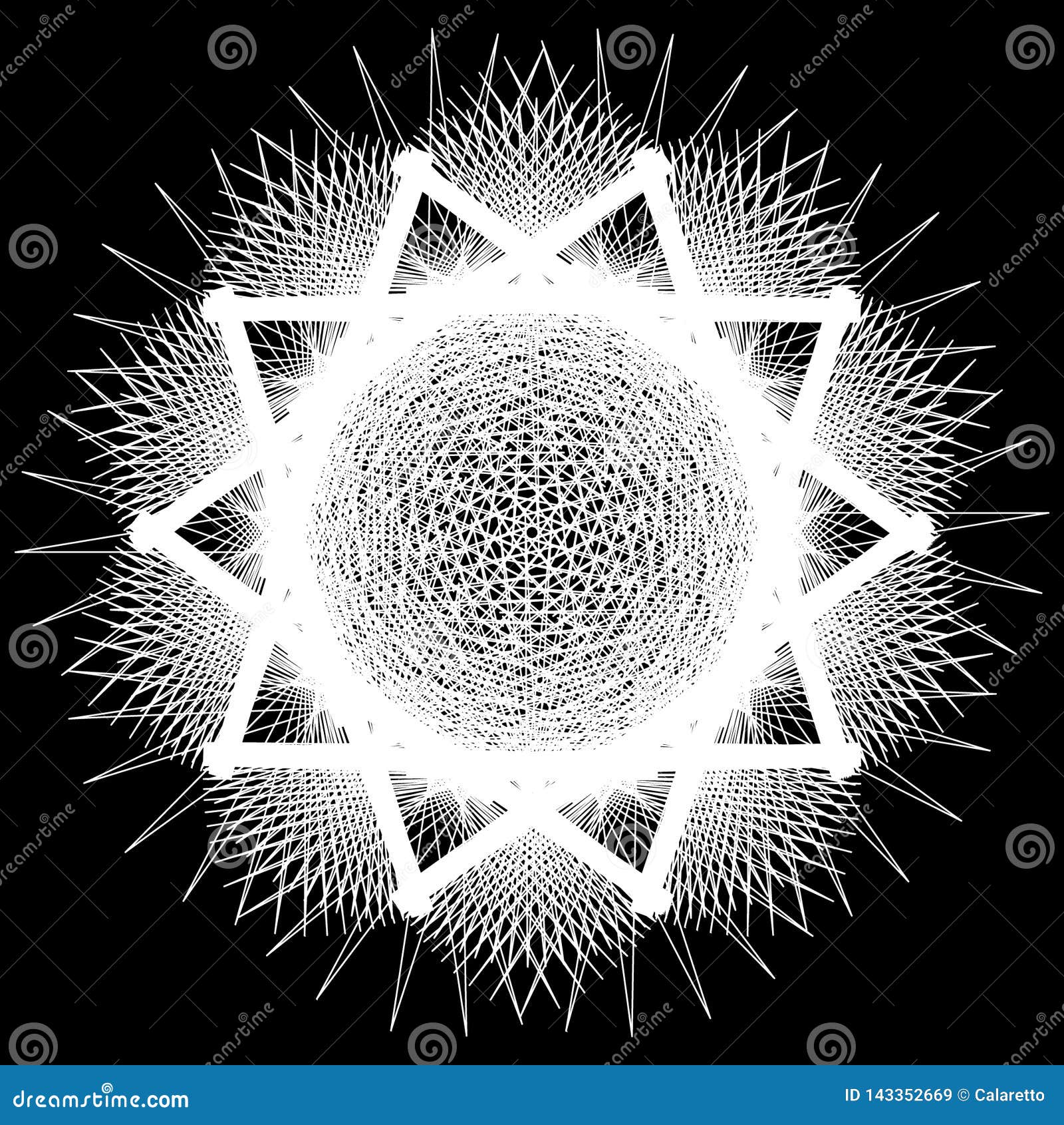 White Abstract Star on Black Background Vector Stock Vector ...