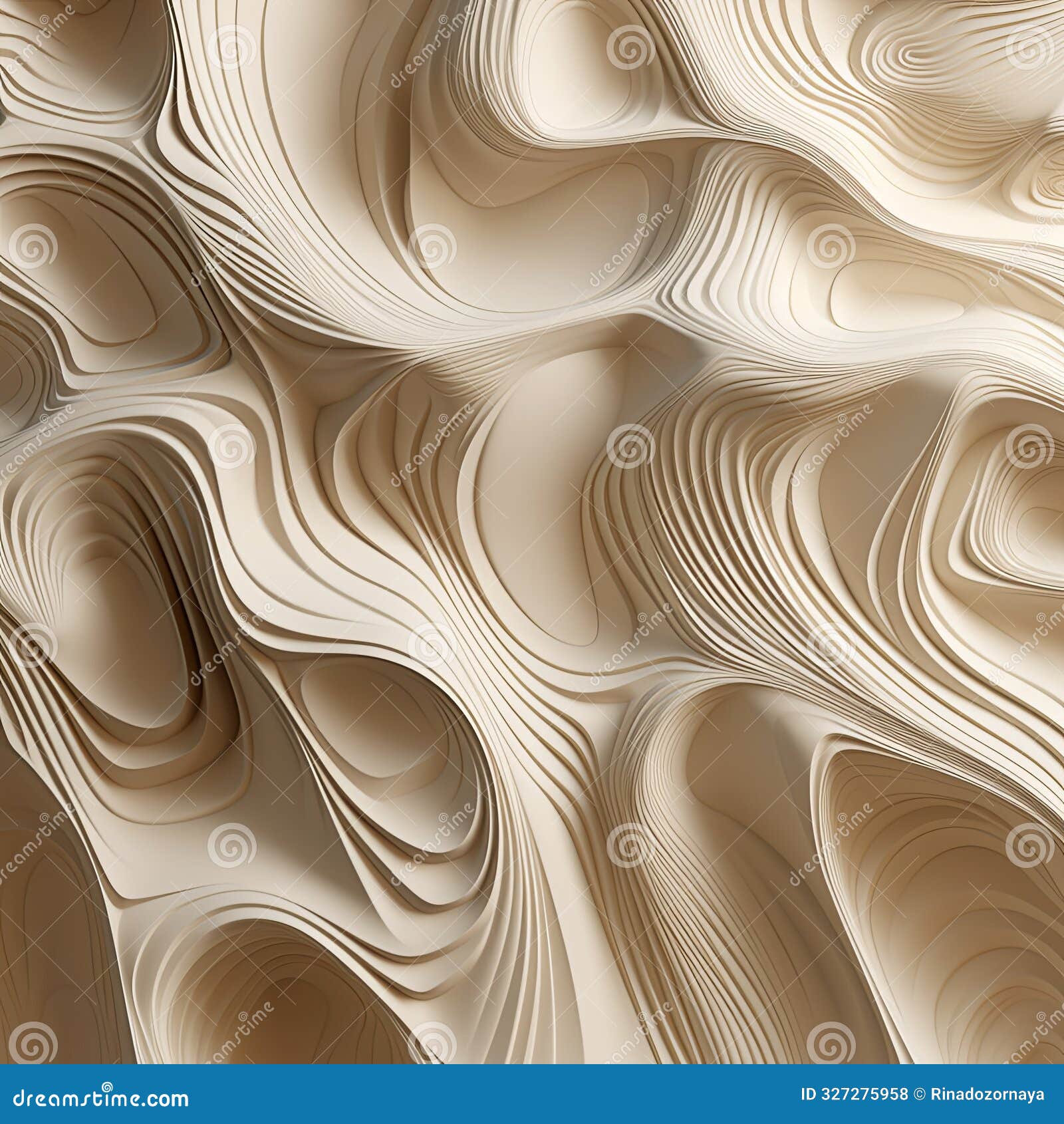 White Abstract Topographic Map with Smooth Lines Creating a Wavy ...