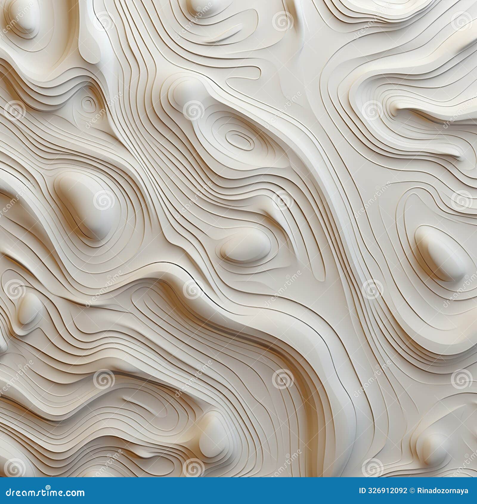 White Abstract Topographic Map with Smooth Lines Creating a Wavy ...